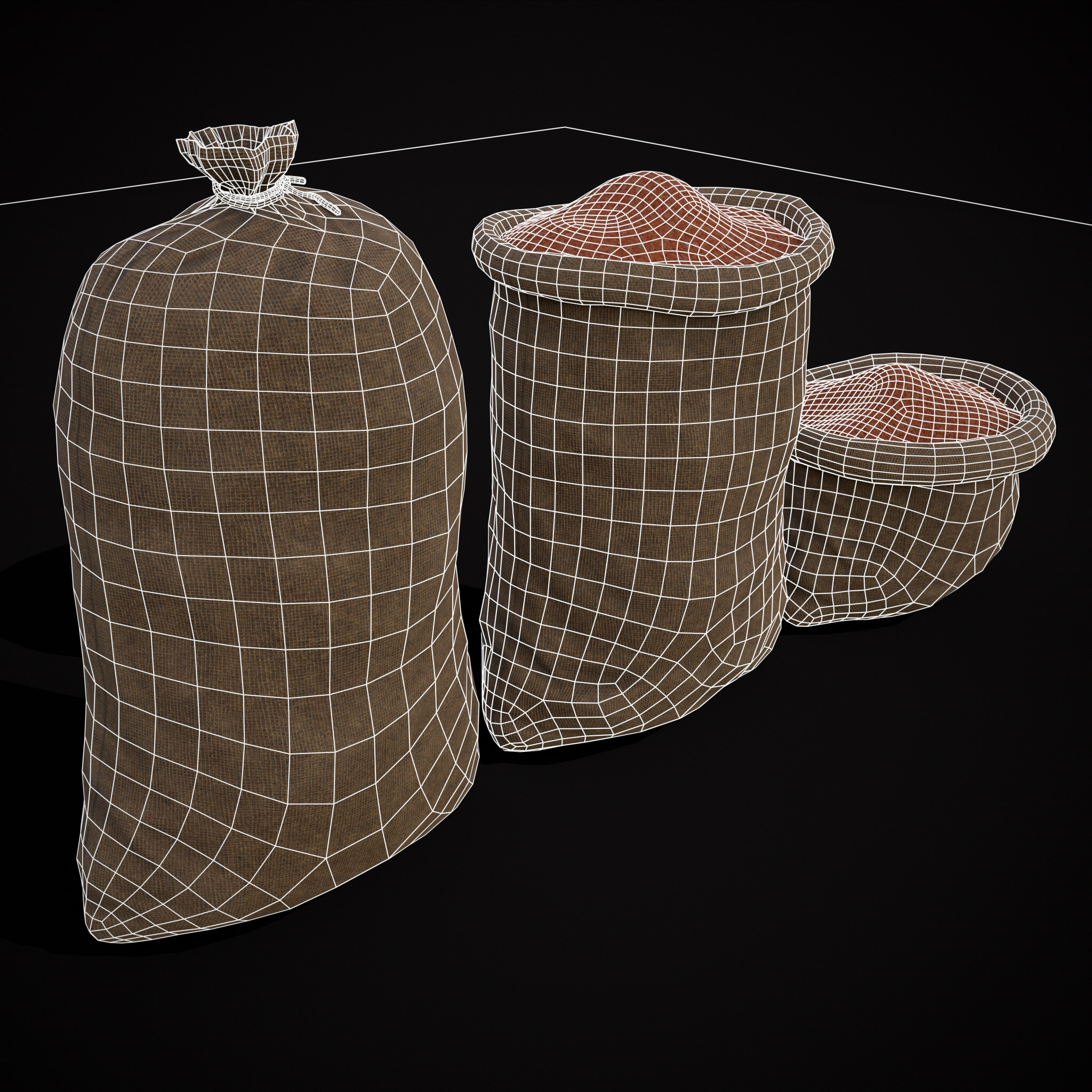 Burlap Sacks of Lentils - 3D Model by Get Dead Entertainment