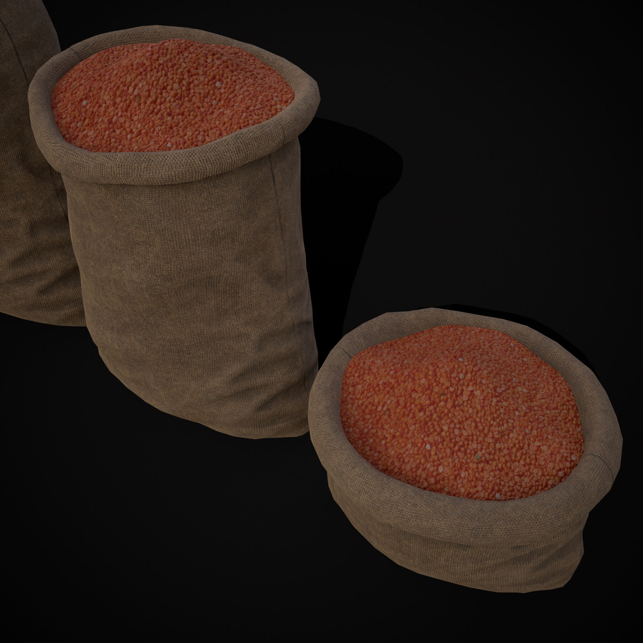 Burlap Sacks of Lentils - 3D Model by Get Dead Entertainment
