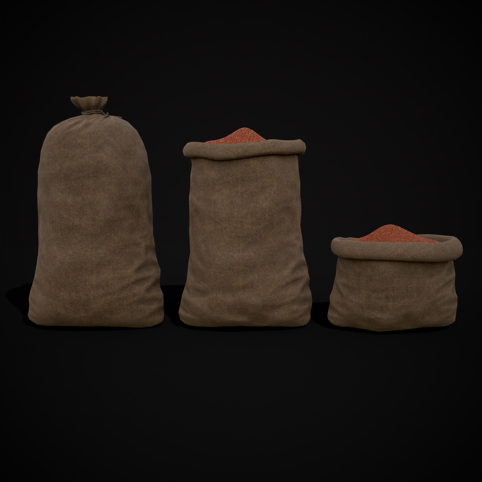 Burlap Sacks of Lentils - 3D Model by Get Dead Entertainment