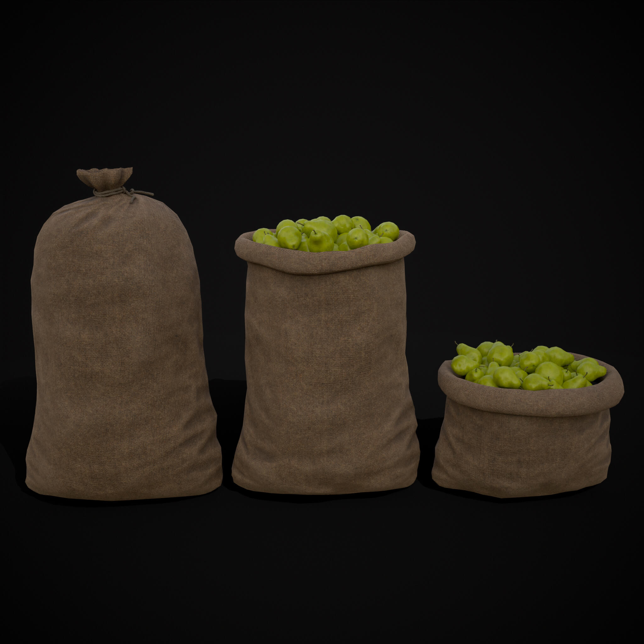 Burlap Sacks of Pears - 3D Model by Get Dead Entertainment