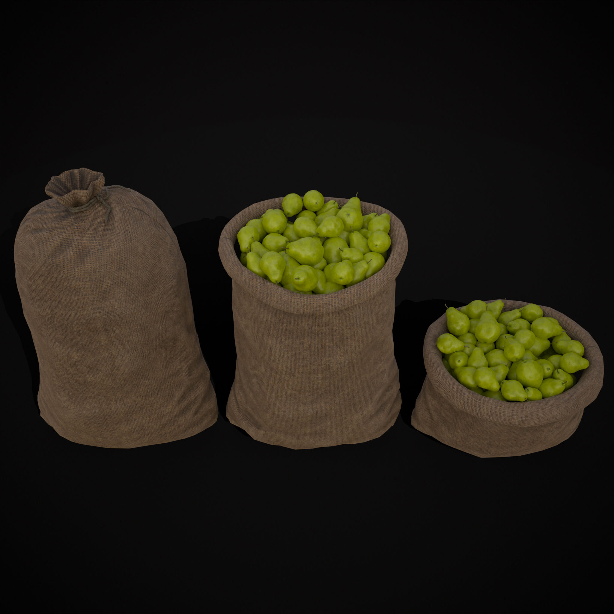 Burlap Sacks of Pears - 3D Model by Get Dead Entertainment