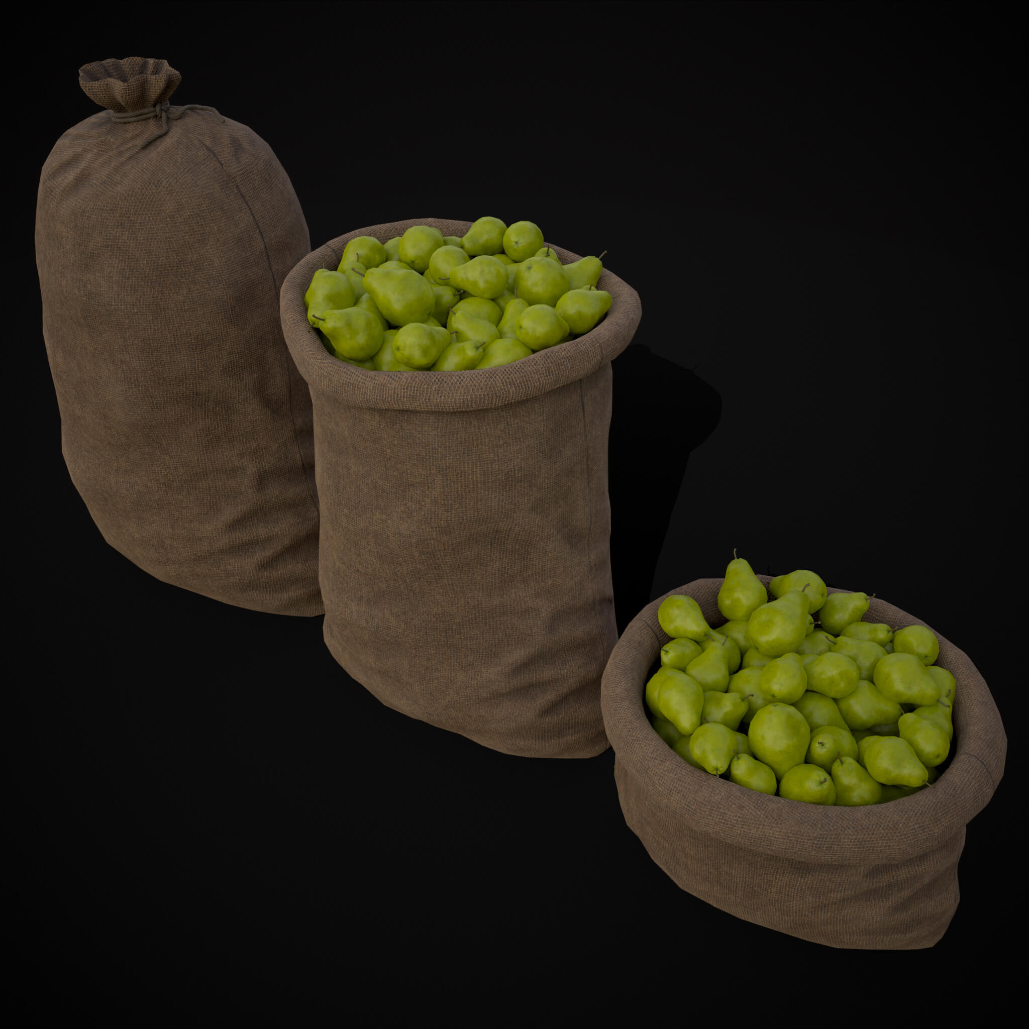 Burlap Sacks of Pears - 3D Model by Get Dead Entertainment