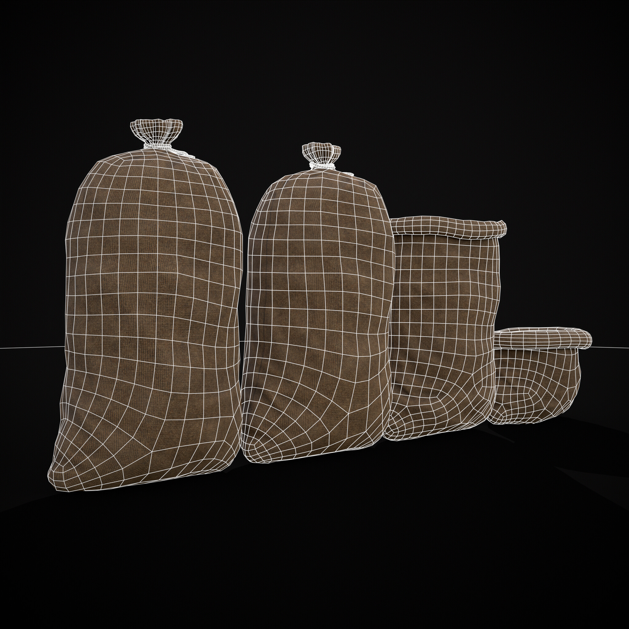 Burlap Sacks Storage - 3D Model by Get Dead Entertainment