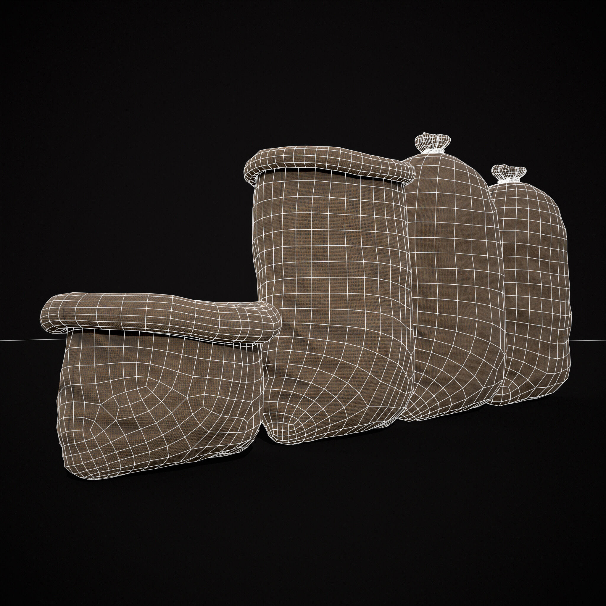 Burlap Sacks Storage - 3D Model by Get Dead Entertainment