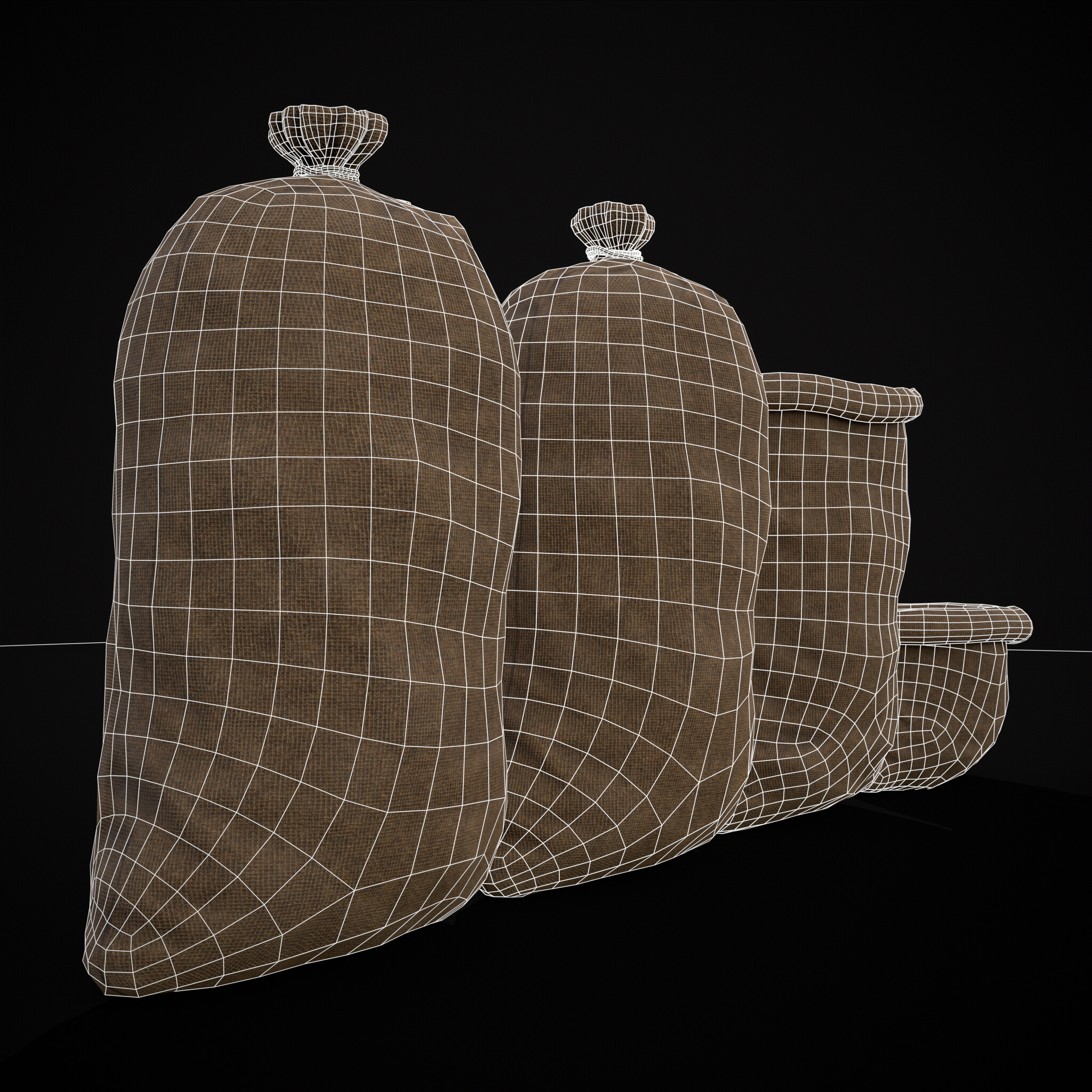 Burlap Sacks Storage - 3D Model by Get Dead Entertainment