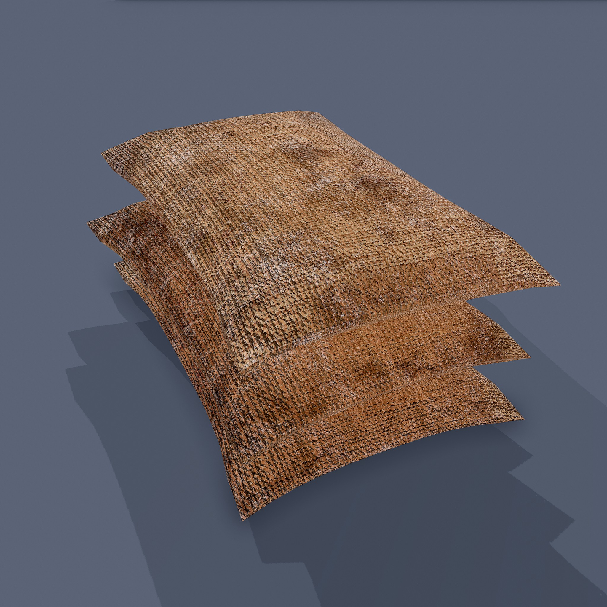 Burlap Stack of Three Sacks Straight - 3D Model by Get Dead Entertainment