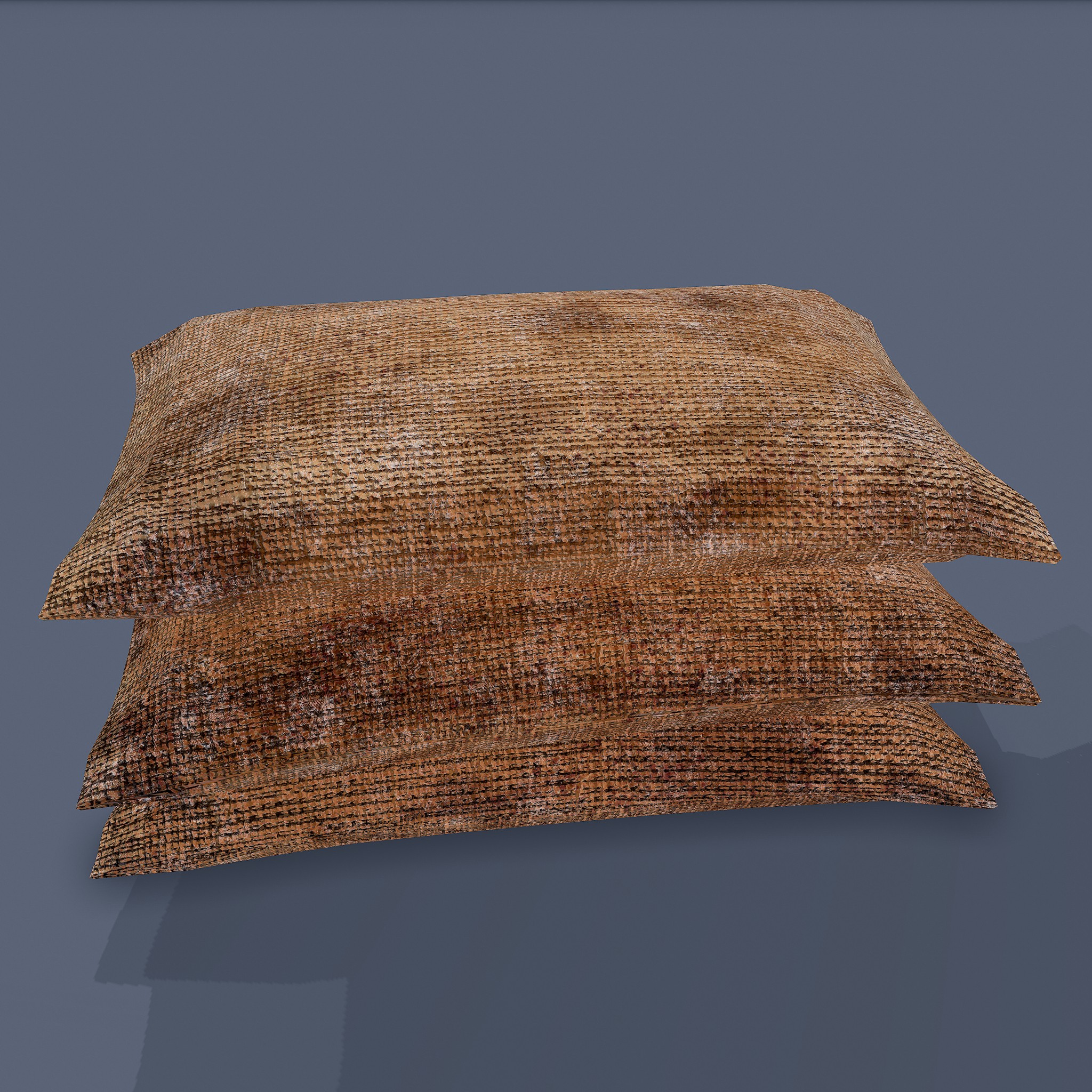 Burlap Stack of Three Sacks Straight - 3D Model by Get Dead Entertainment