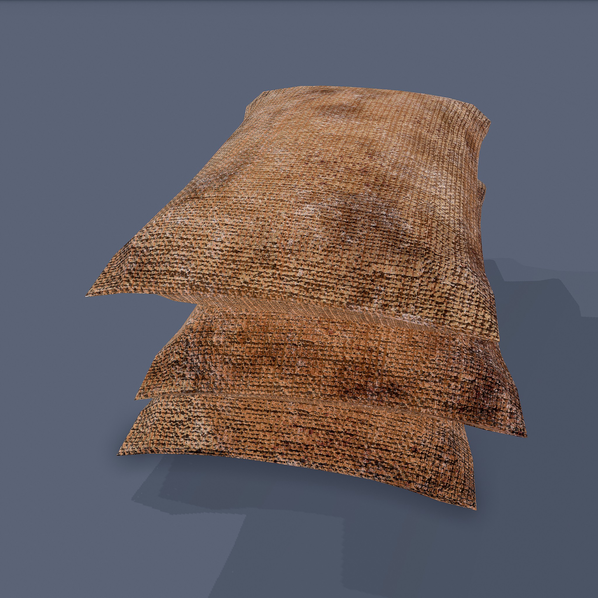 Burlap Stack of Three Sacks Straight - 3D Model by Get Dead Entertainment