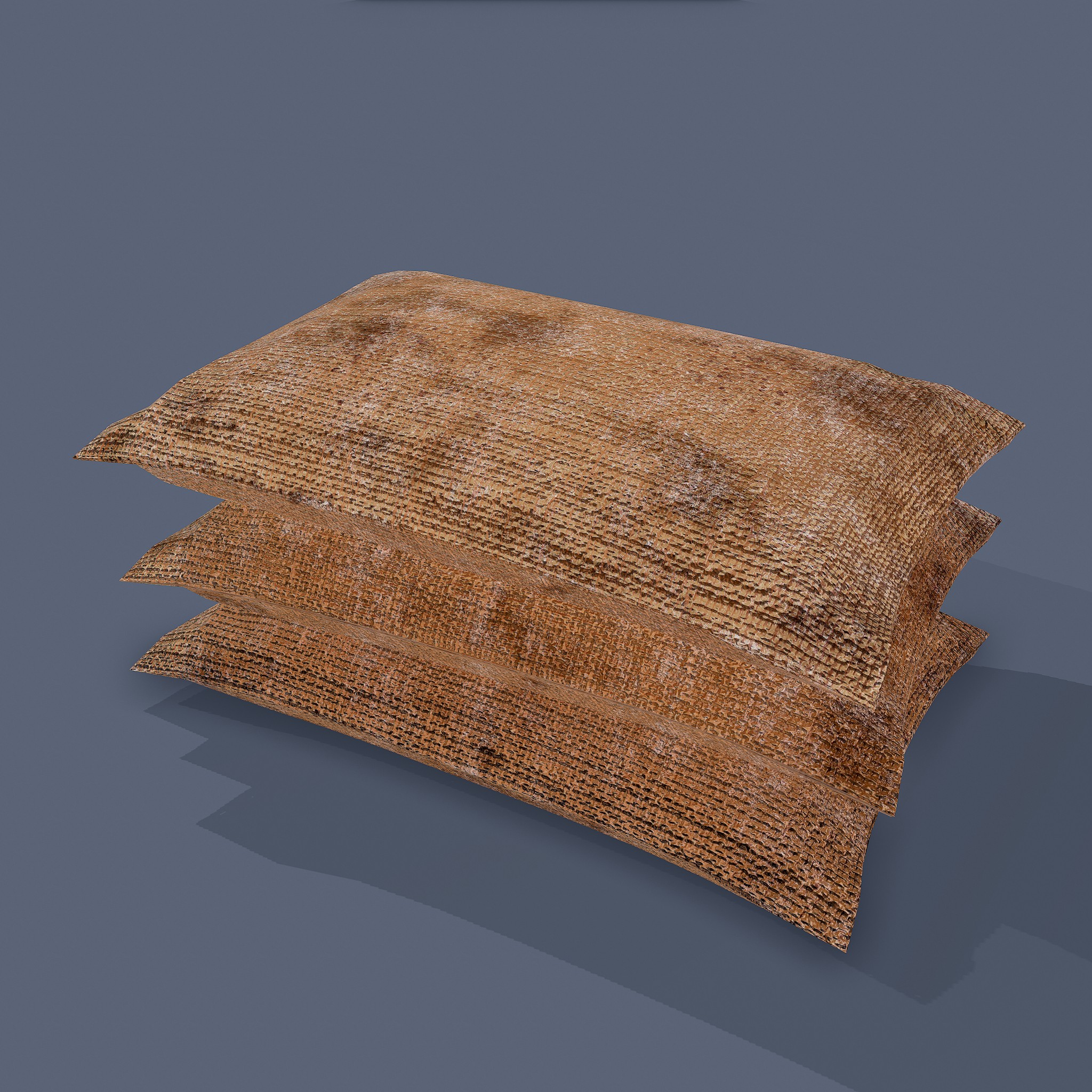 Burlap Stack of Three Sacks Straight - 3D Model by Get Dead Entertainment