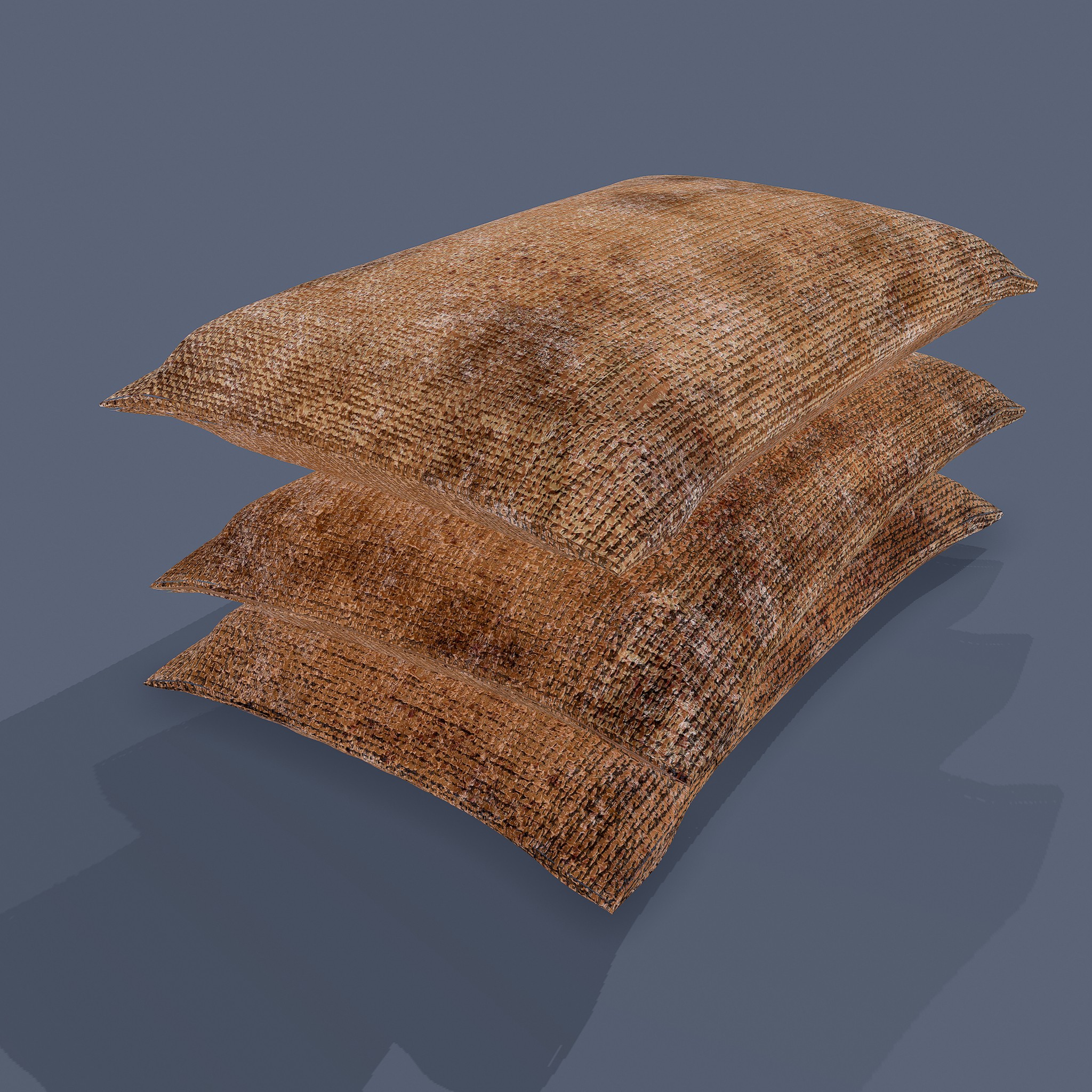 Burlap Stack of Three Sacks Straight - 3D Model by Get Dead Entertainment