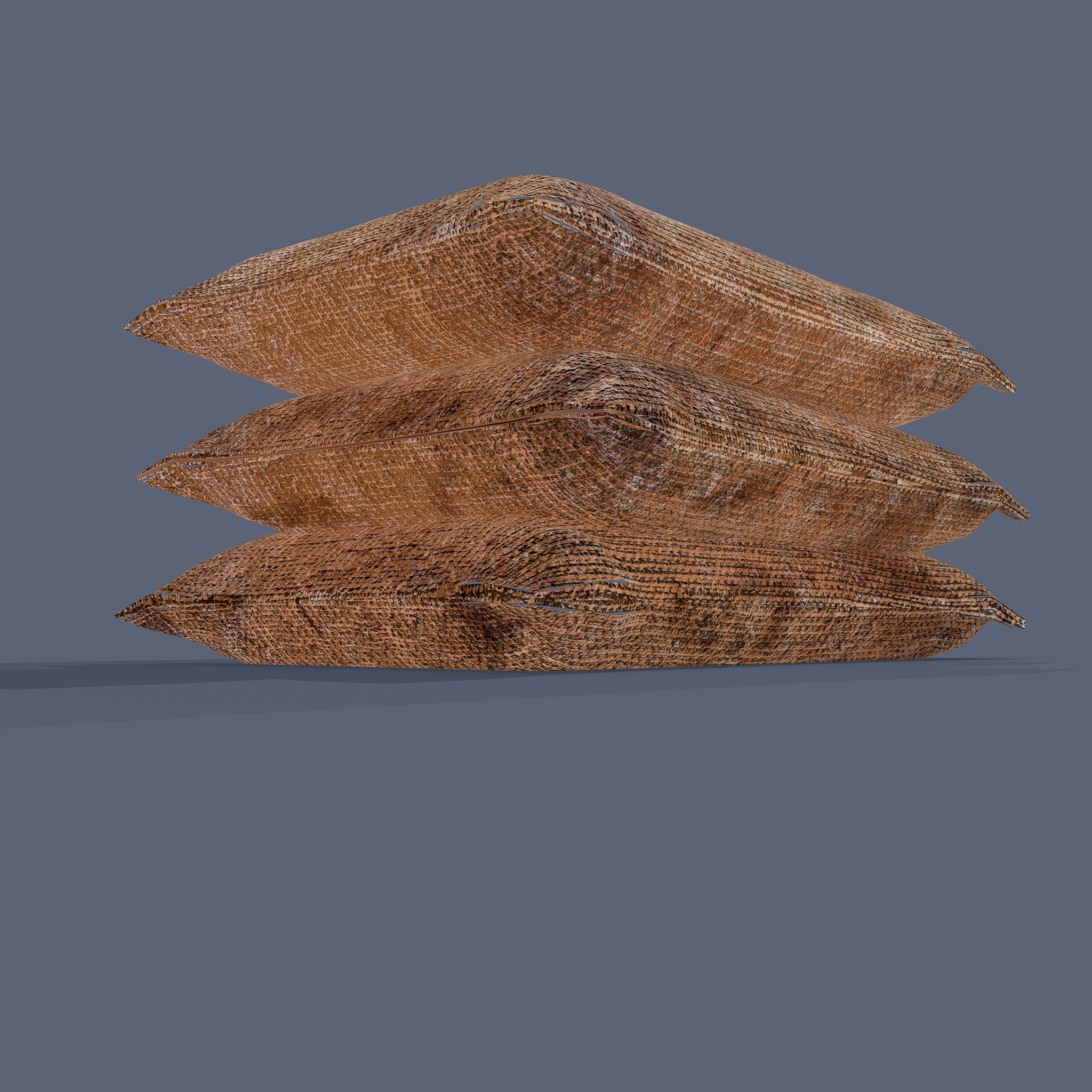 Burlap Stack of Three Sacks Straight - 3D Model by Get Dead Entertainment