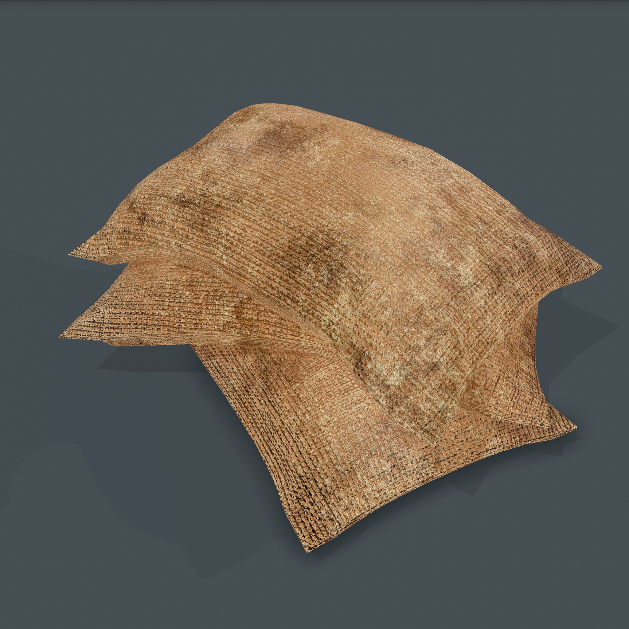 Burlap Stack of Three Sacks Unorderly - 3D Model by Get Dead Entertainment