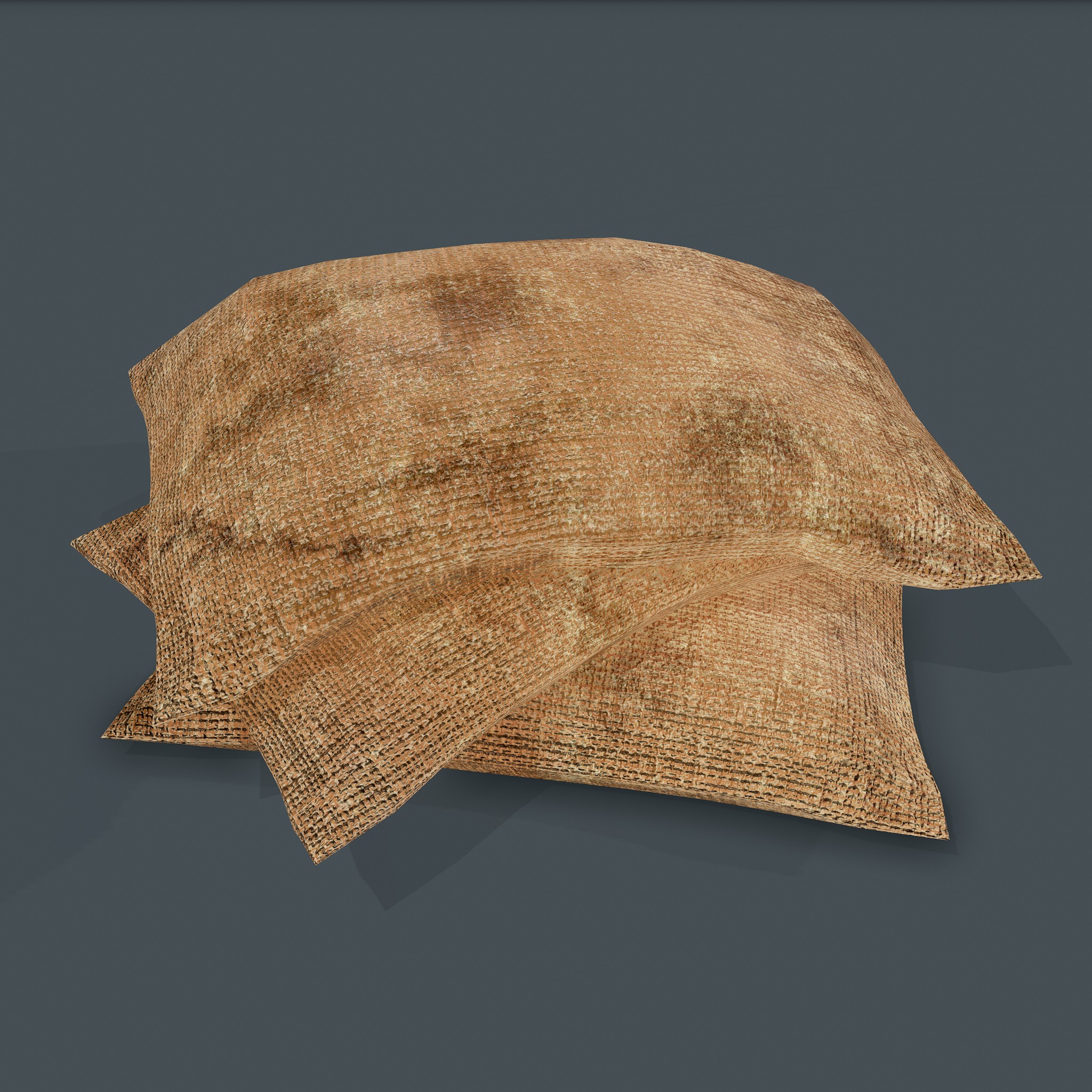 Burlap Stack of Three Sacks Unorderly - 3D Model by Get Dead Entertainment