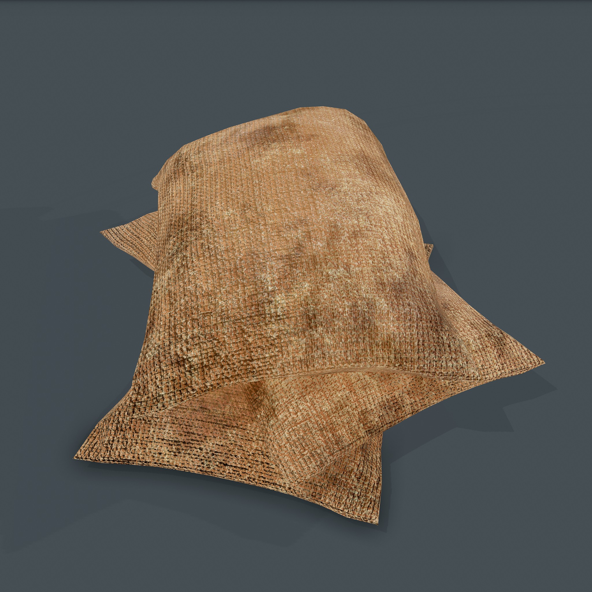 Burlap Stack of Three Sacks Unorderly - 3D Model by Get Dead Entertainment