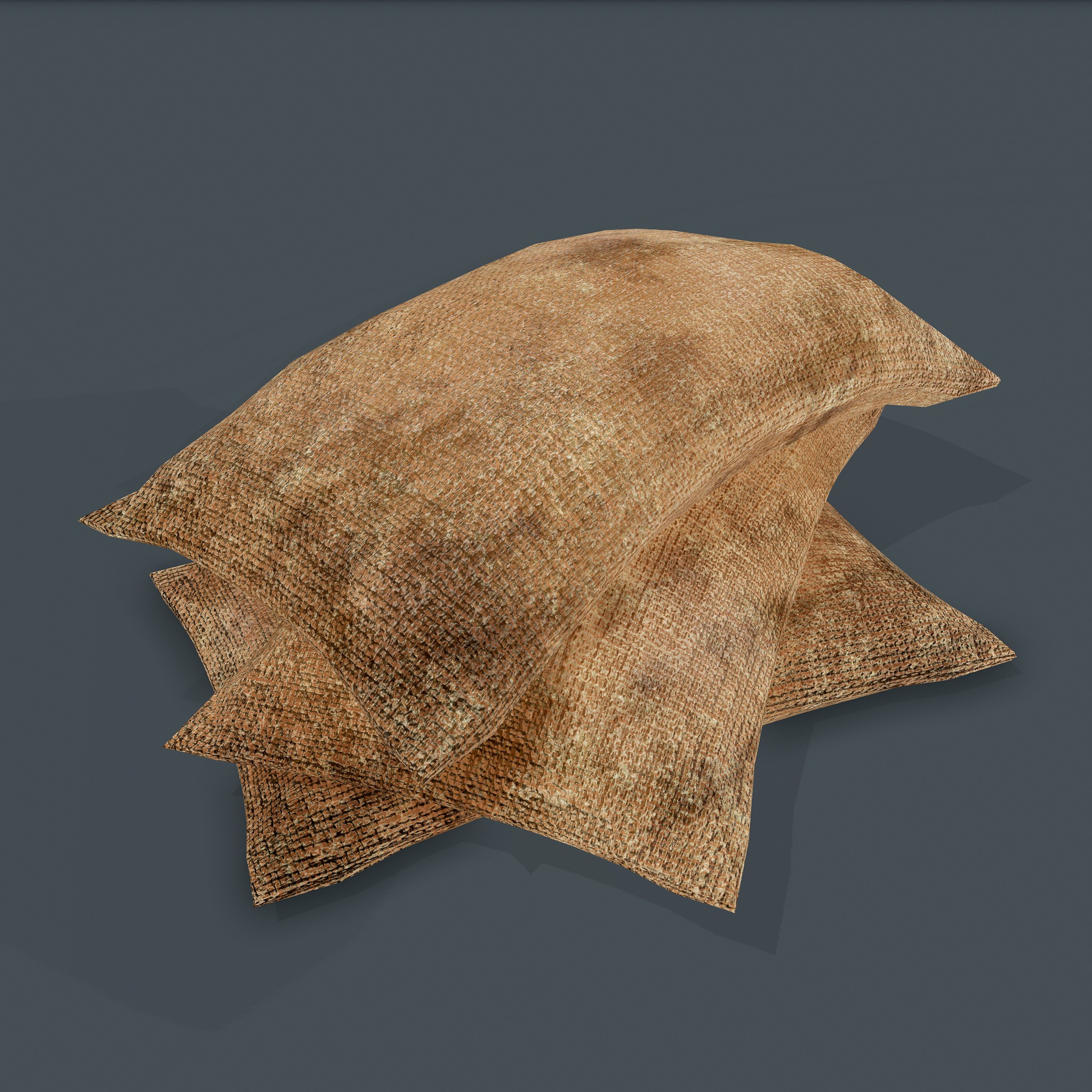 Burlap Stack of Three Sacks Unorderly - 3D Model by Get Dead Entertainment