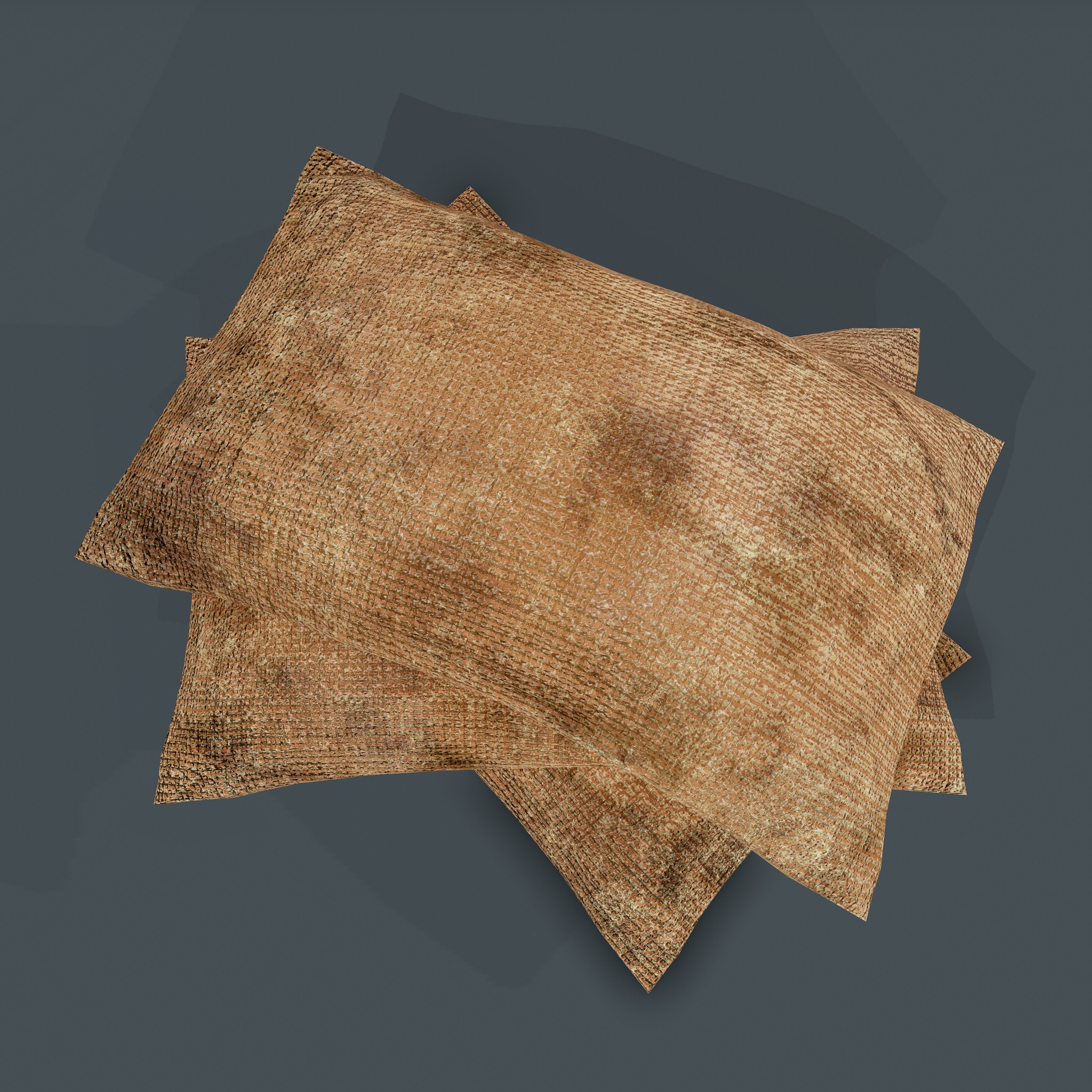 Burlap Stack of Three Sacks Unorderly - 3D Model by Get Dead Entertainment