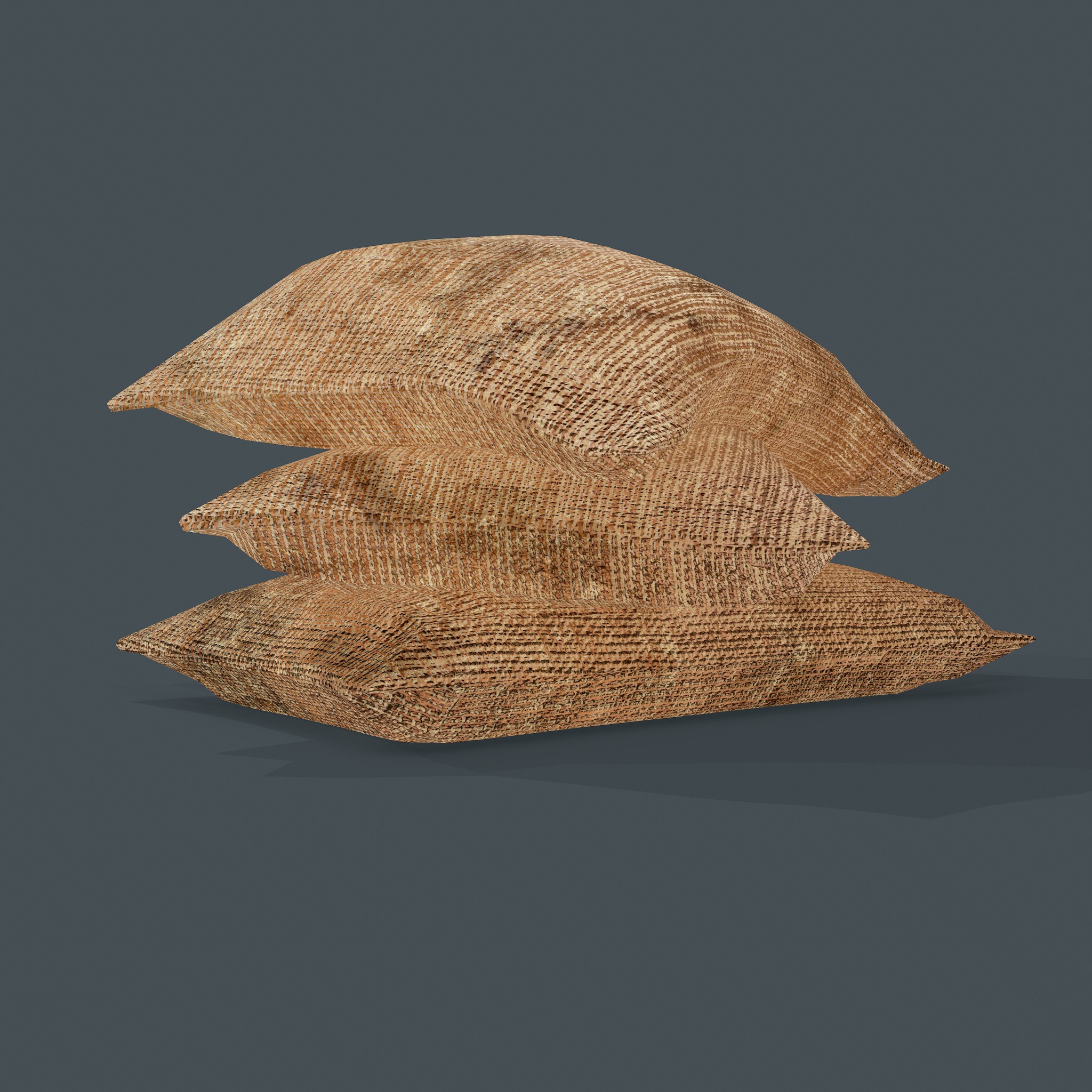 Burlap Stack of Three Sacks Unorderly - 3D Model by Get Dead Entertainment