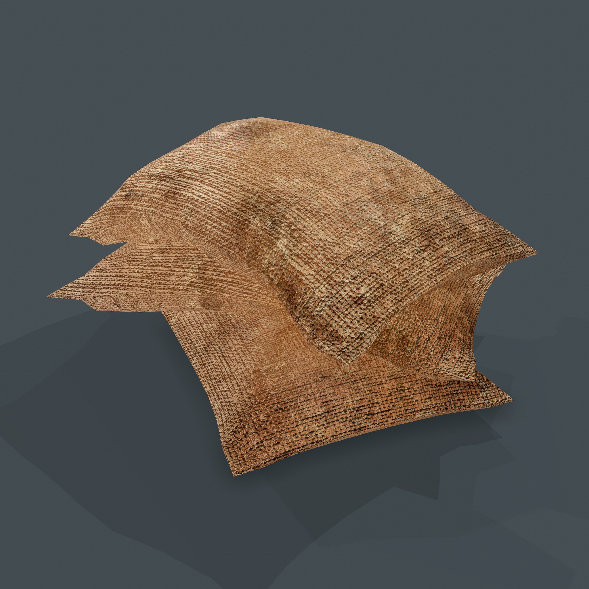 Burlap Stack of Three Sacks Unorderly - 3D Model by Get Dead Entertainment