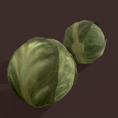 Cabbage Round Green Veggie - 3D Model by Get Dead Entertainment