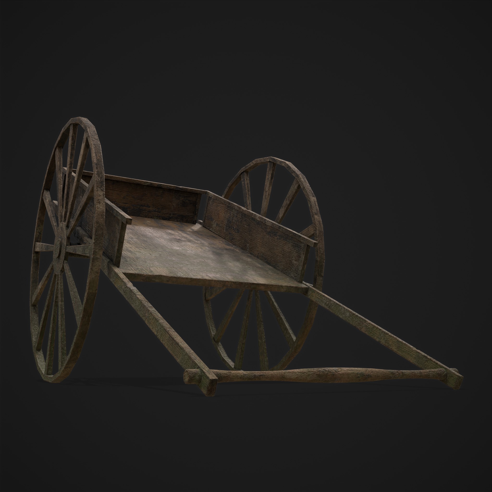 Cart Wooden Wheeled - 3D Model by Get Dead Entertainment
