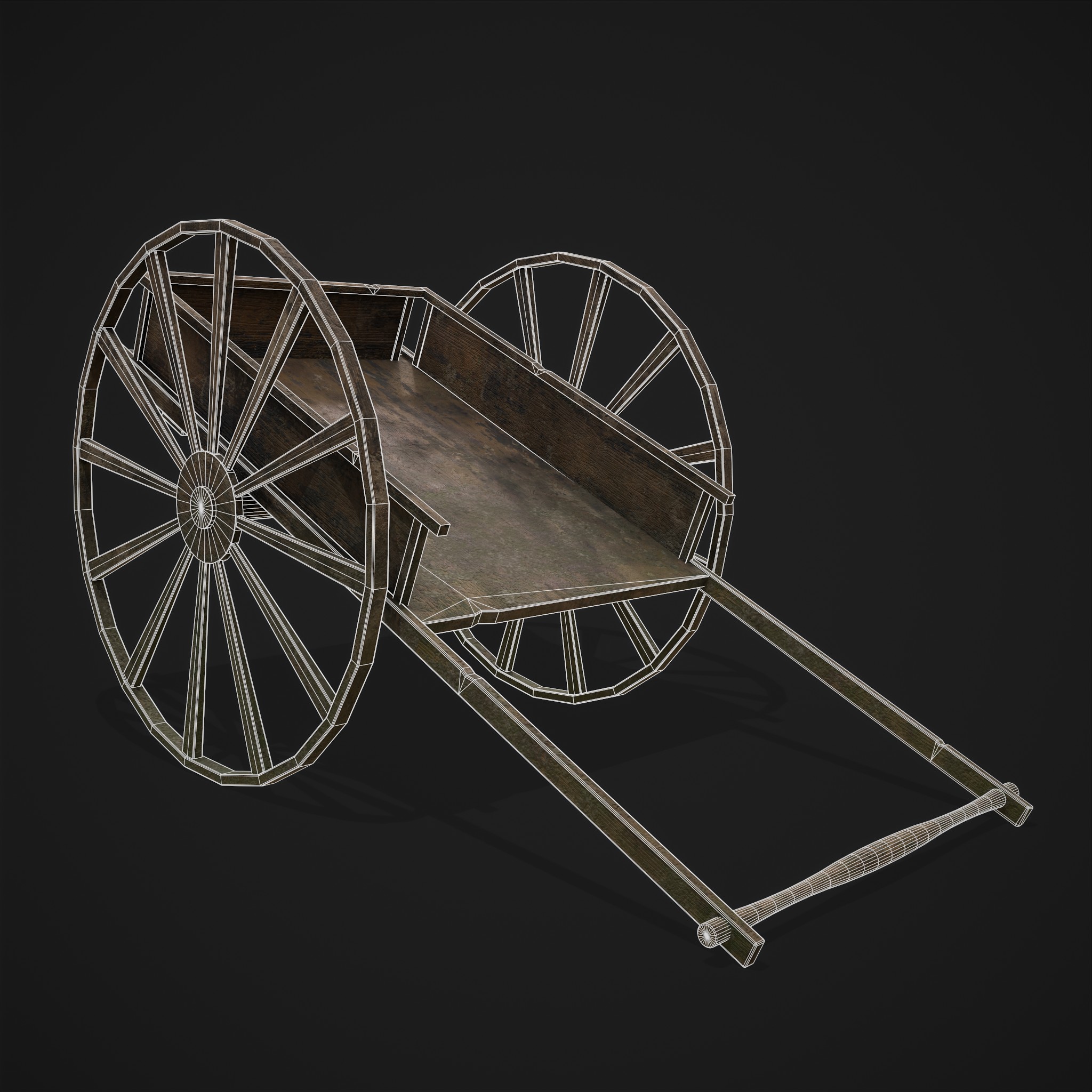 Cart Wooden Wheeled - 3D Model by Get Dead Entertainment