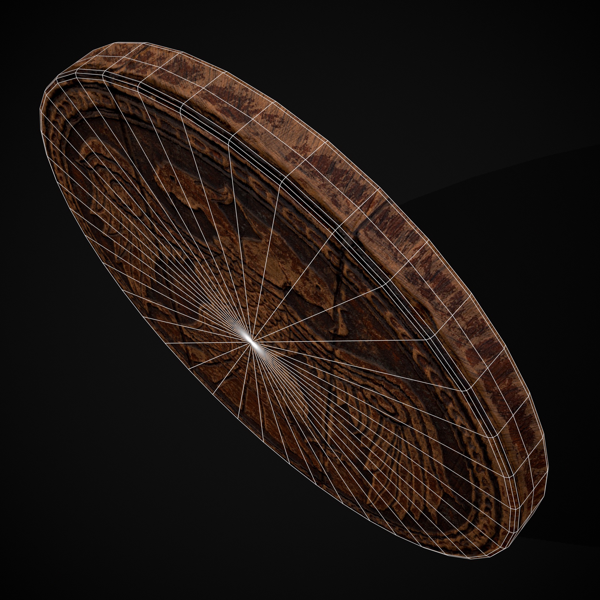 Carved Round Wooden Phoenix Shield - 3D Model by Get Dead Entertainment