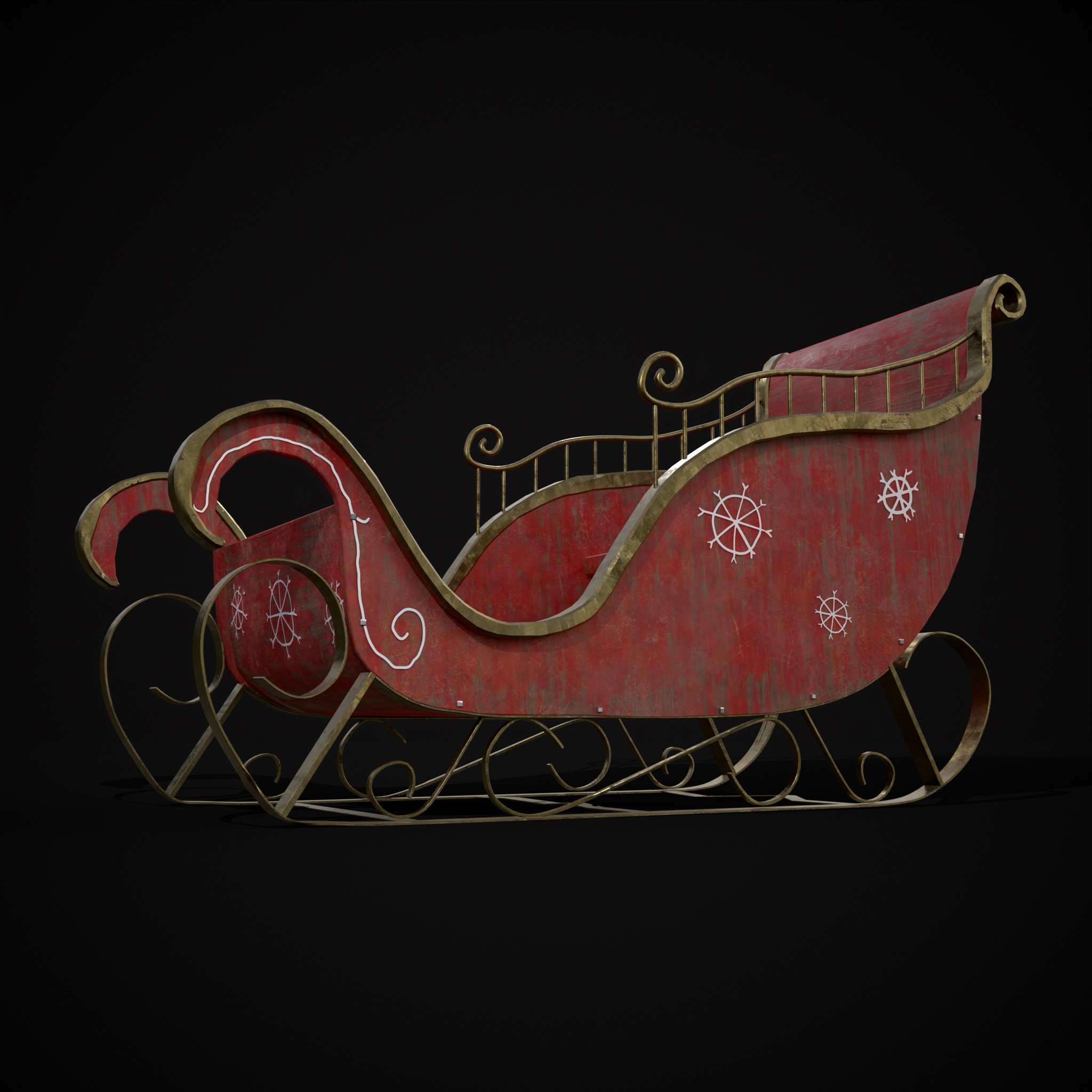 Childrens Red Winter Sleigh - 3D Model by Get Dead Entertainment