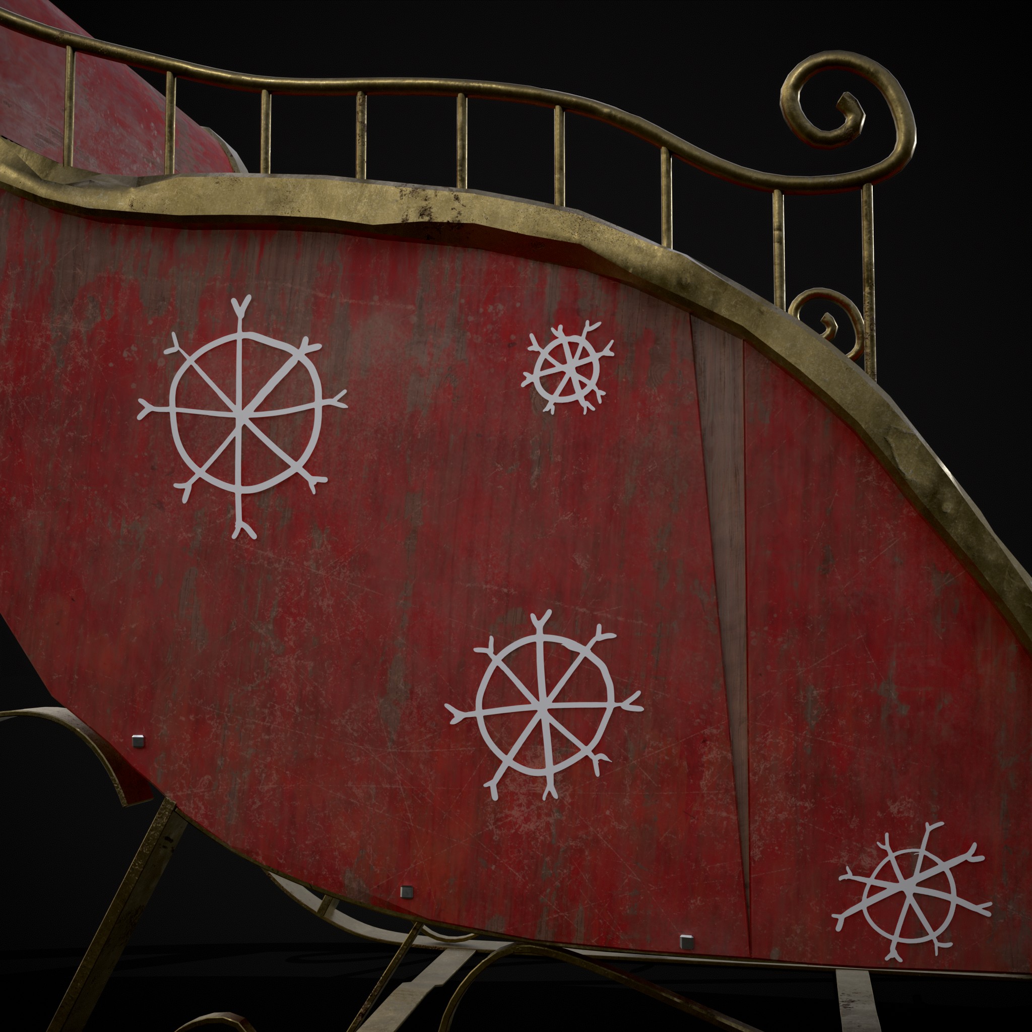 Childrens Red Winter Sleigh - 3D Model by Get Dead Entertainment