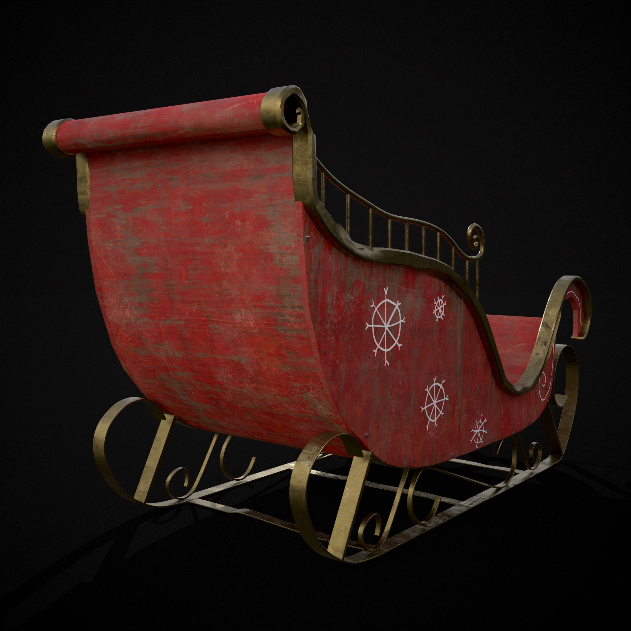 Childrens Red Winter Sleigh - 3D Model by Get Dead Entertainment