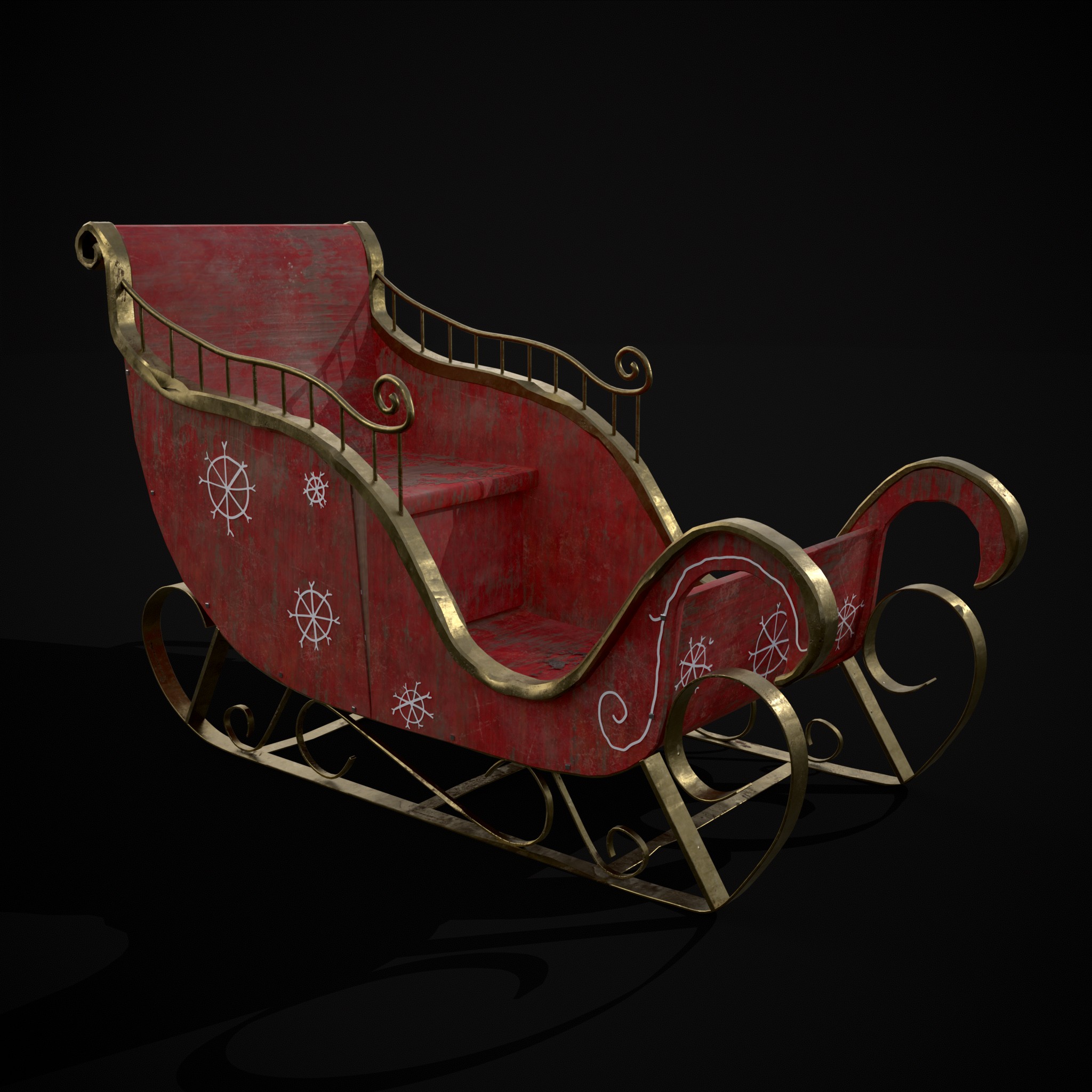 Childrens Red Winter Sleigh - 3D Model by Get Dead Entertainment