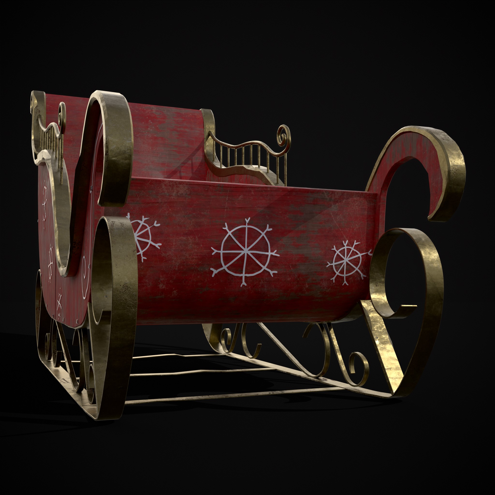 Childrens Red Winter Sleigh - 3D Model by Get Dead Entertainment