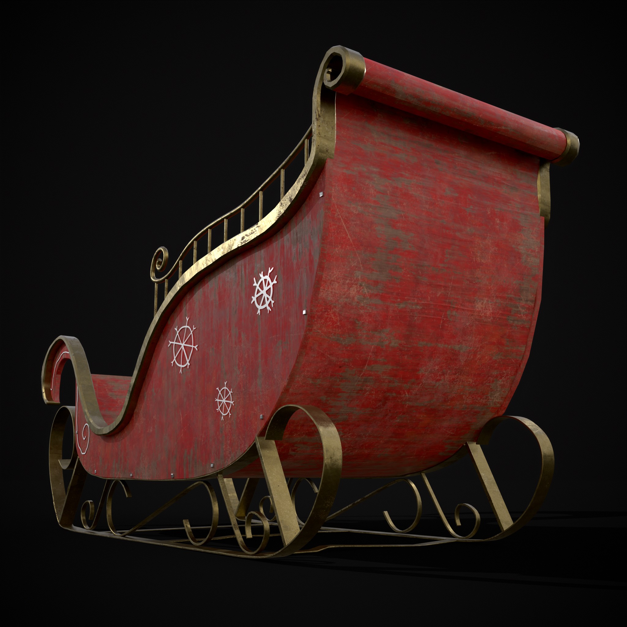 Childrens Red Winter Sleigh - 3D Model by Get Dead Entertainment
