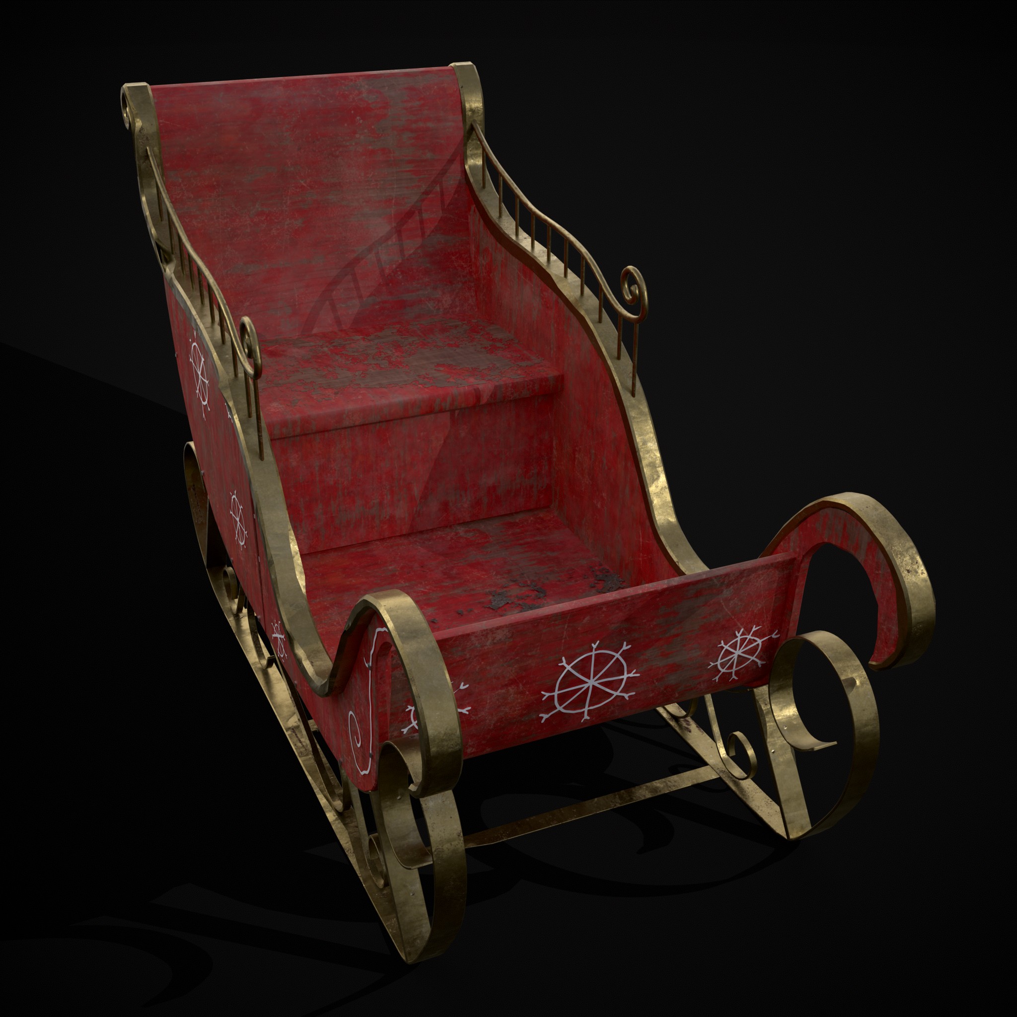 Childrens Red Winter Sleigh - 3D Model by Get Dead Entertainment