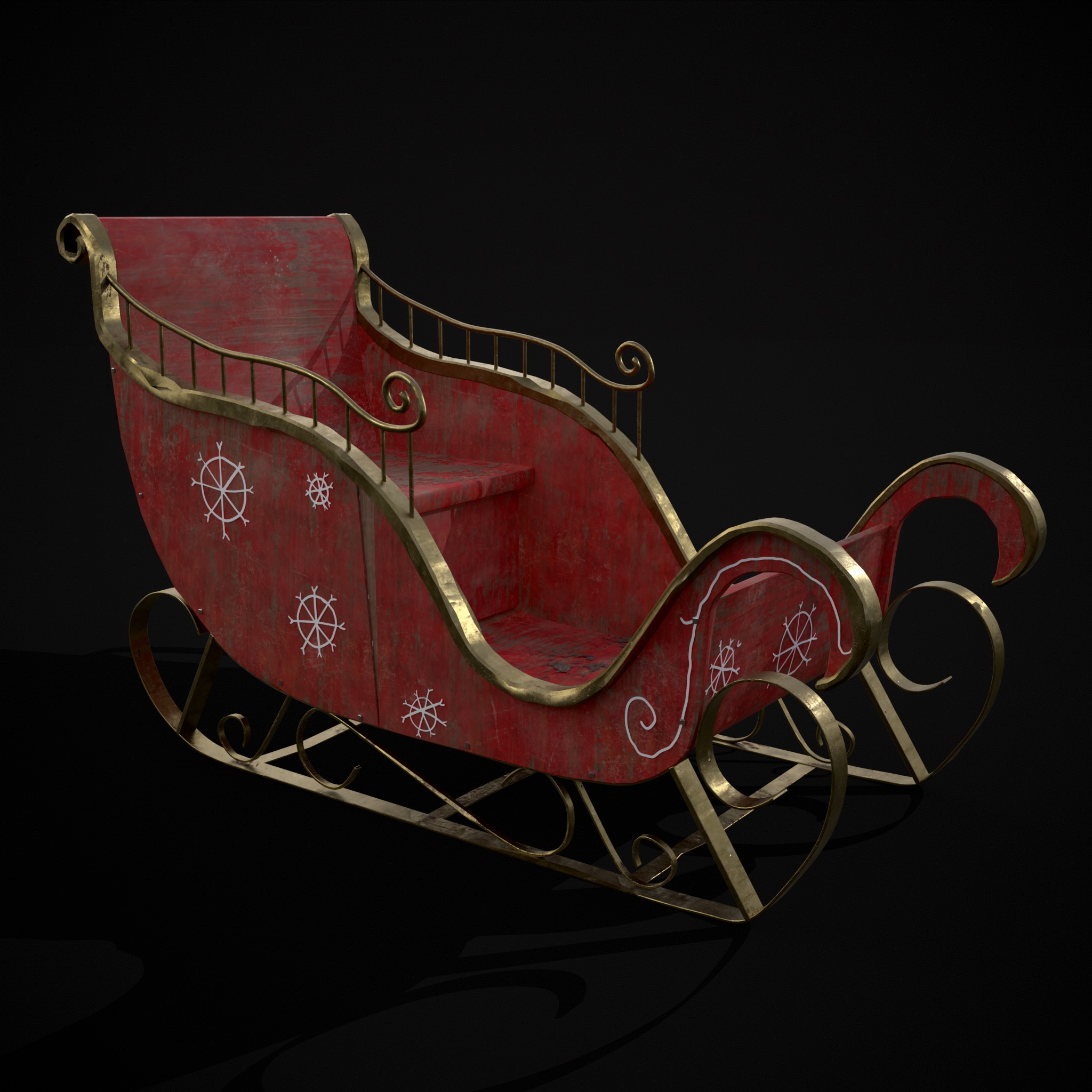 Childrens Red Winter Sleigh - 3D Model by Get Dead Entertainment