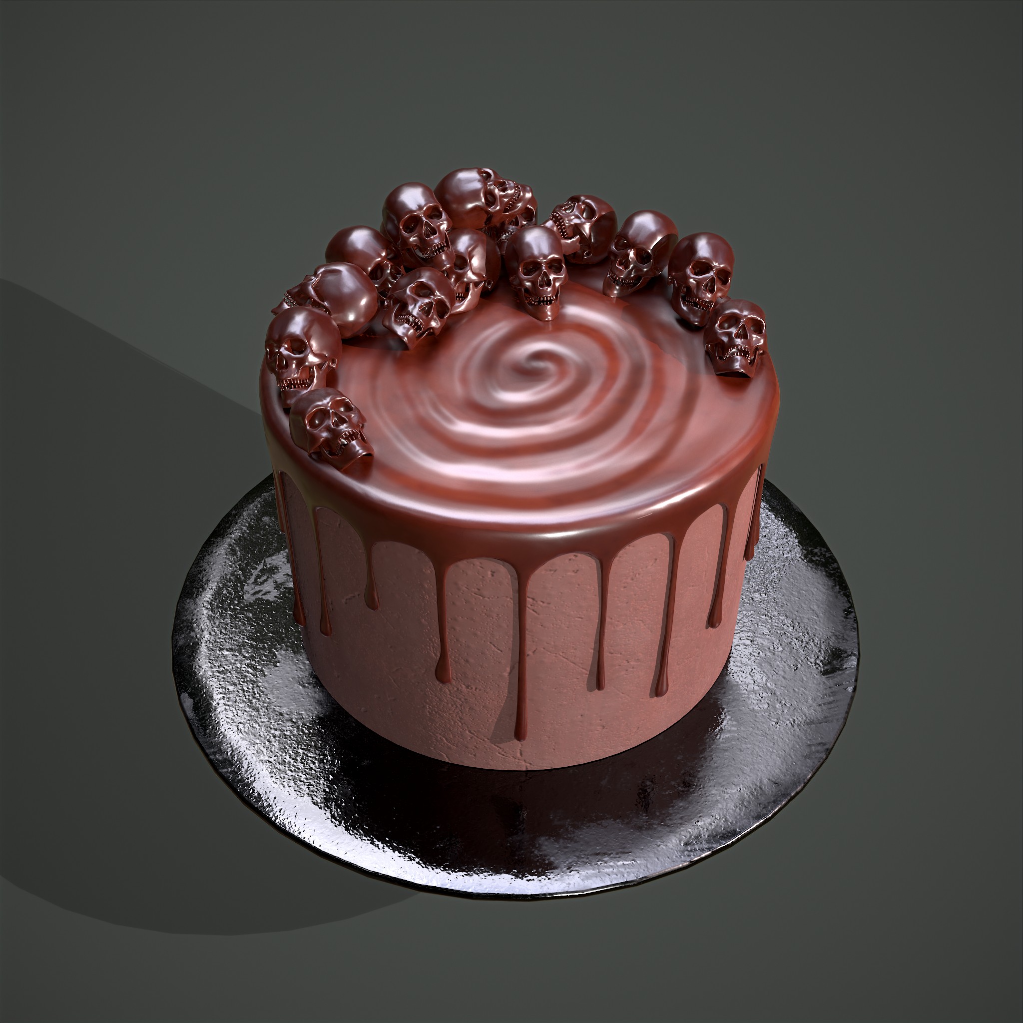 Chocolate Skull Cake - 3D Model by Get Dead Entertainment