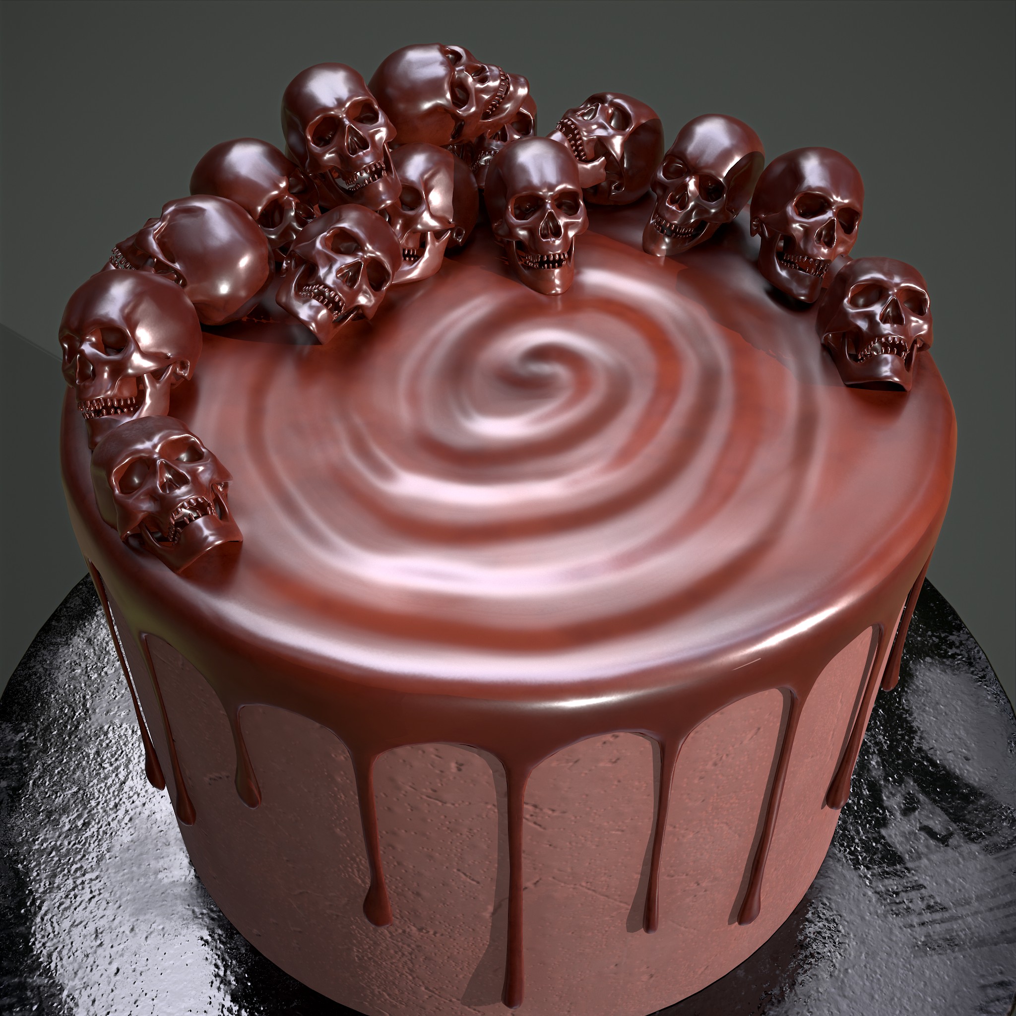 Chocolate Skull Cake - 3D Model by Get Dead Entertainment