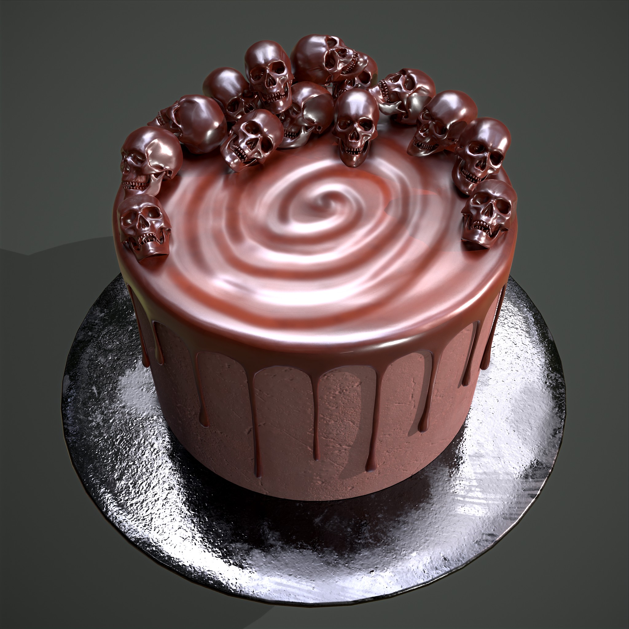 Chocolate Skull Cake - 3D Model by Get Dead Entertainment