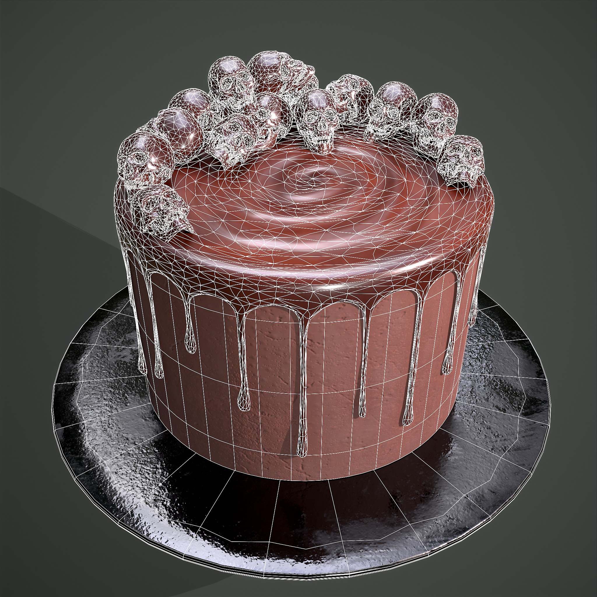 Chocolate Skull Cake - 3D Model by Get Dead Entertainment