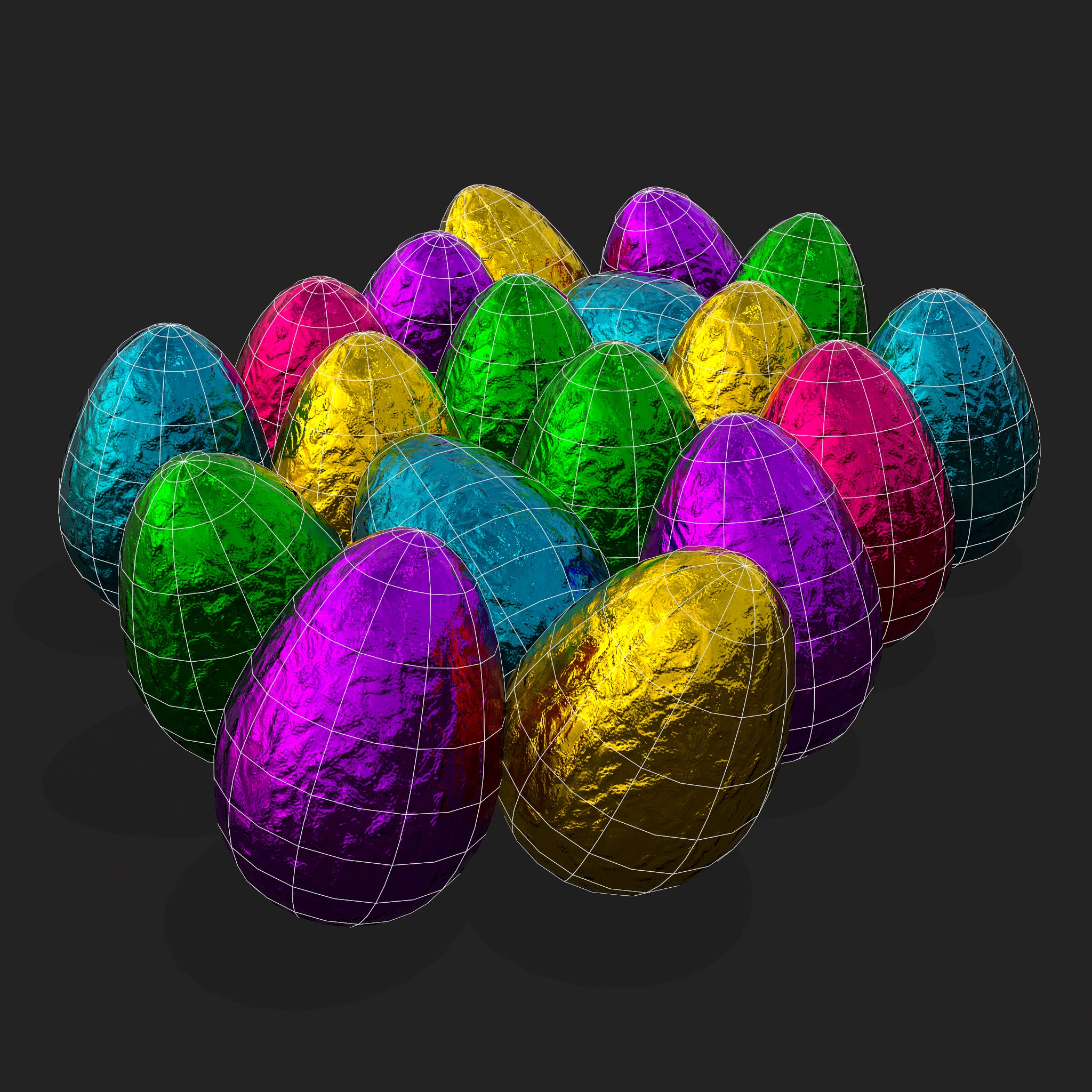 Chocolate Tin Foil Eggs - 3D Model by Get Dead Entertainment