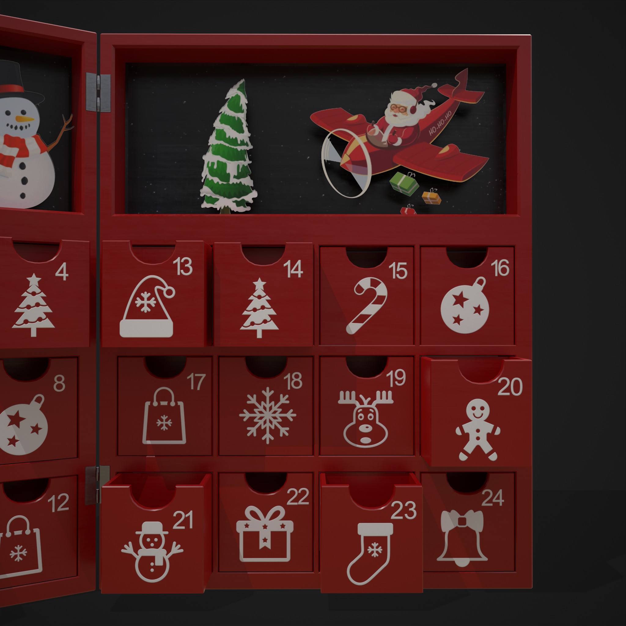 Christmas Drawer Calendar - 3D Model by Get Dead Entertainment