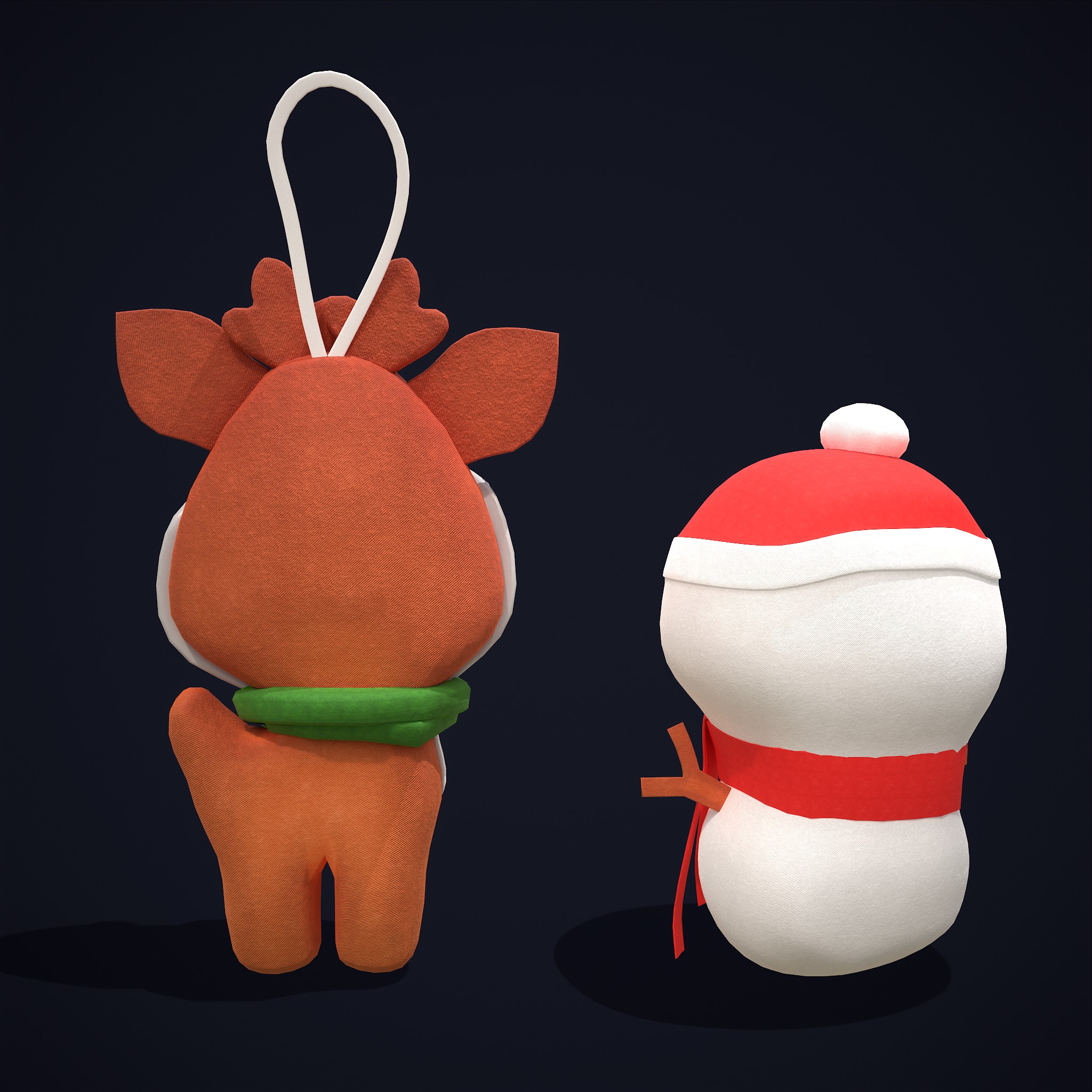 Christmas Stuffy Toys Snowman Reindeer - 3D Model by Get Dead Entertainment