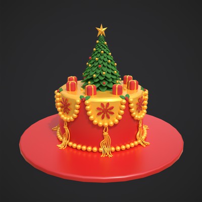 Christmas Tree Cake - 3D Model by Get Dead Entertainment
