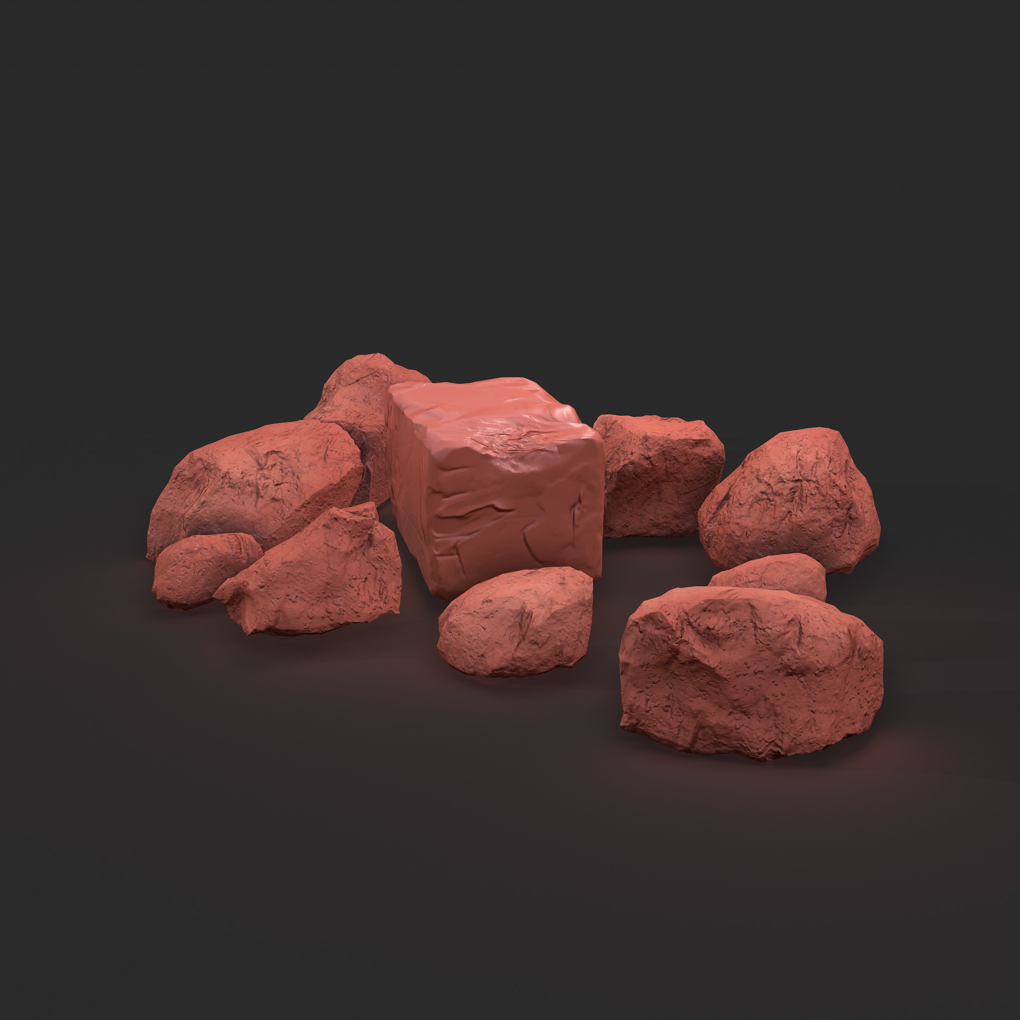 Clay Chunks Red - 3D Model by Get Dead Entertainment