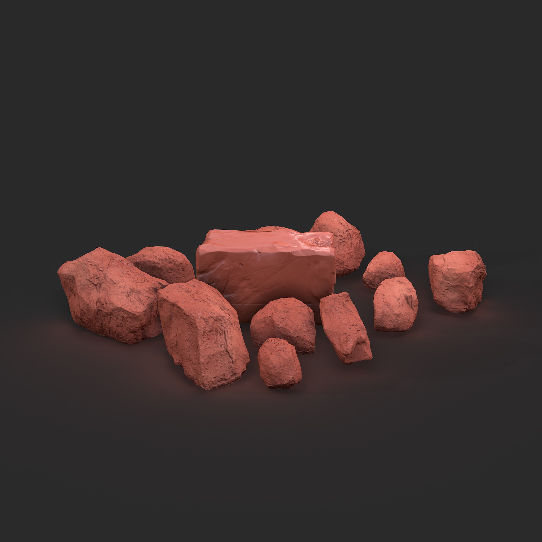 Clay Chunks Red - 3D Model by Get Dead Entertainment