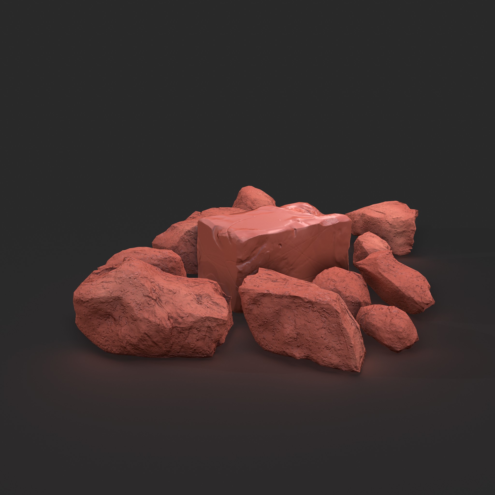 Clay Chunks Red - 3D Model by Get Dead Entertainment
