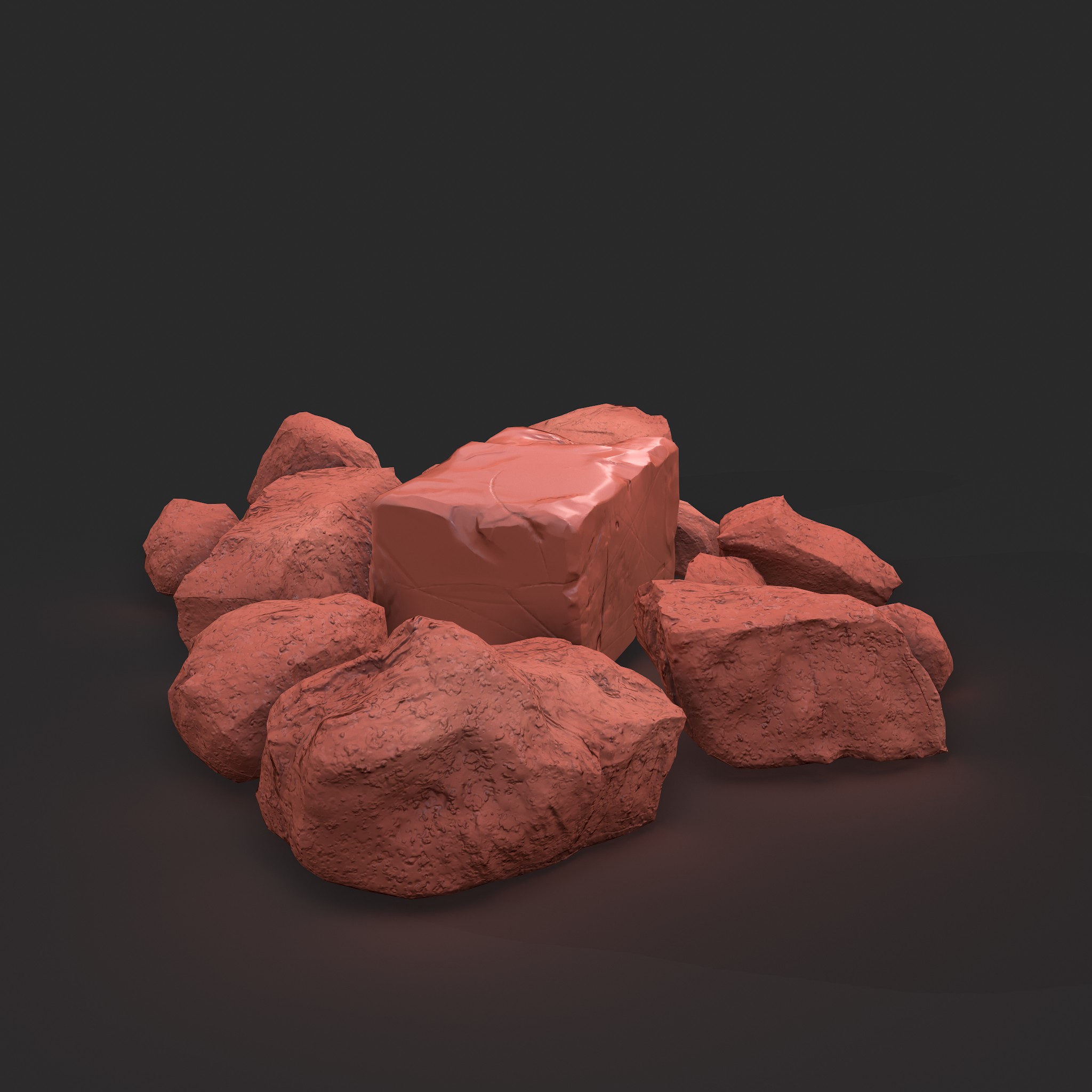 Clay Chunks Red - 3D Model by Get Dead Entertainment