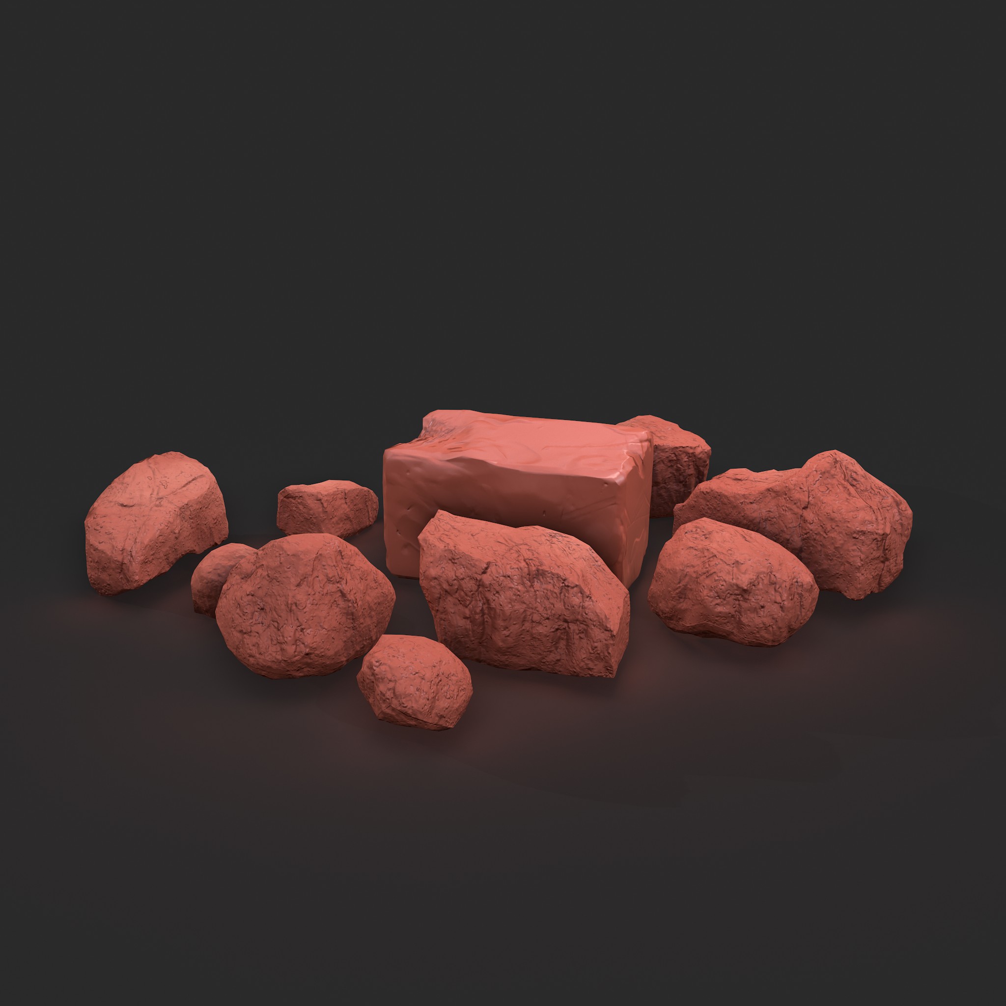 Clay Chunks Red - 3D Model by Get Dead Entertainment