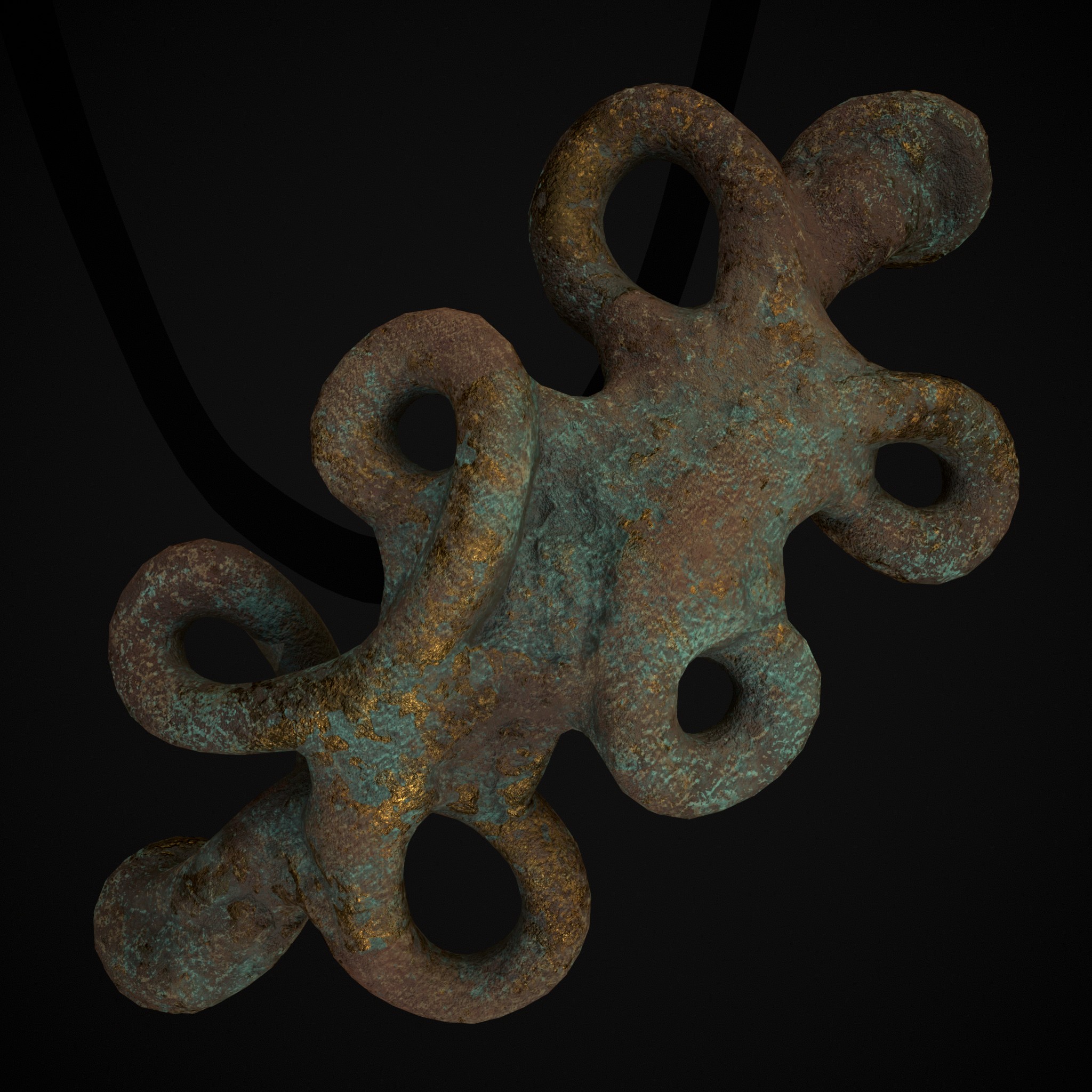 Corroded Twisted Wire Gold Ring - 3D Model by Get Dead Entertainment