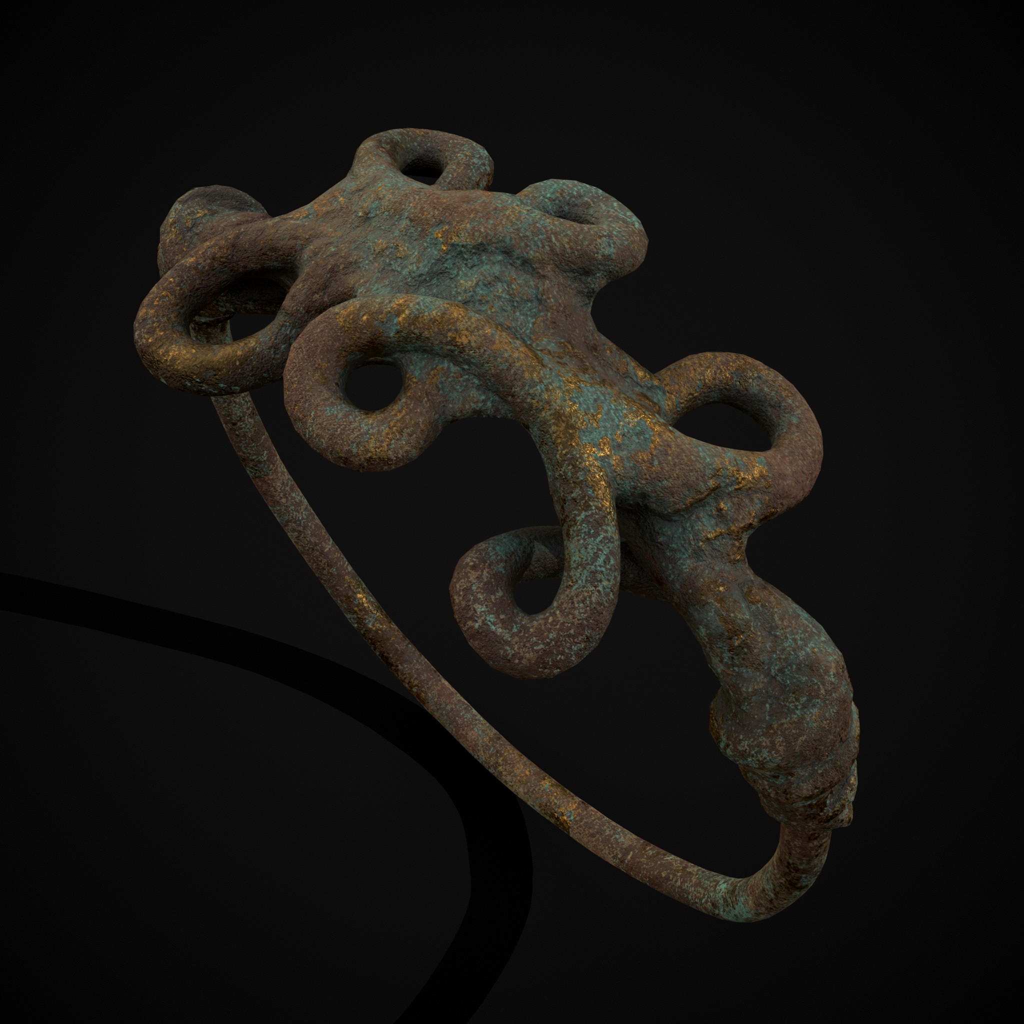 Corroded Twisted Wire Gold Ring - 3D Model by Get Dead Entertainment