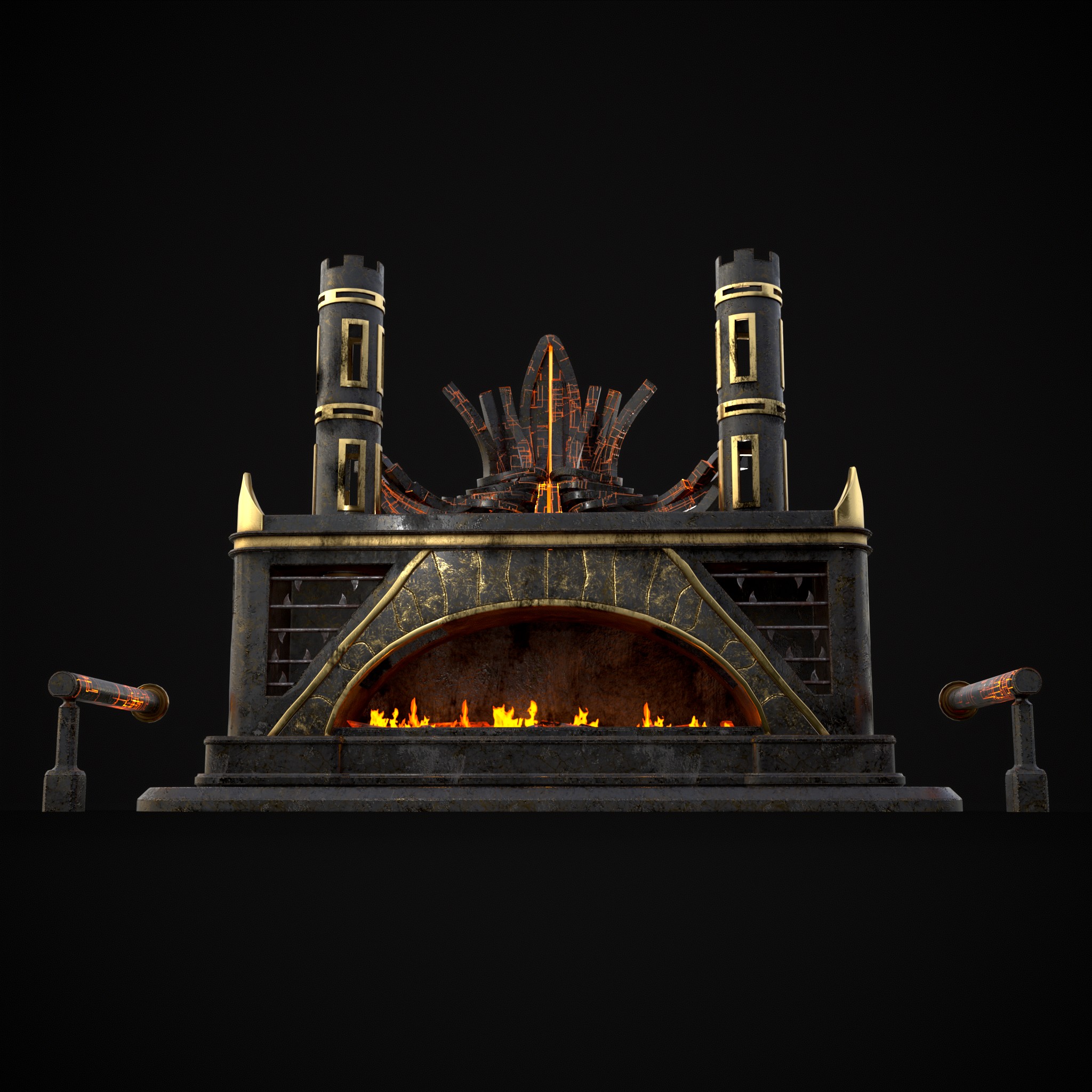 Dark Sci-Fi Fire Pit 3D Model by Get Dead Entertainment